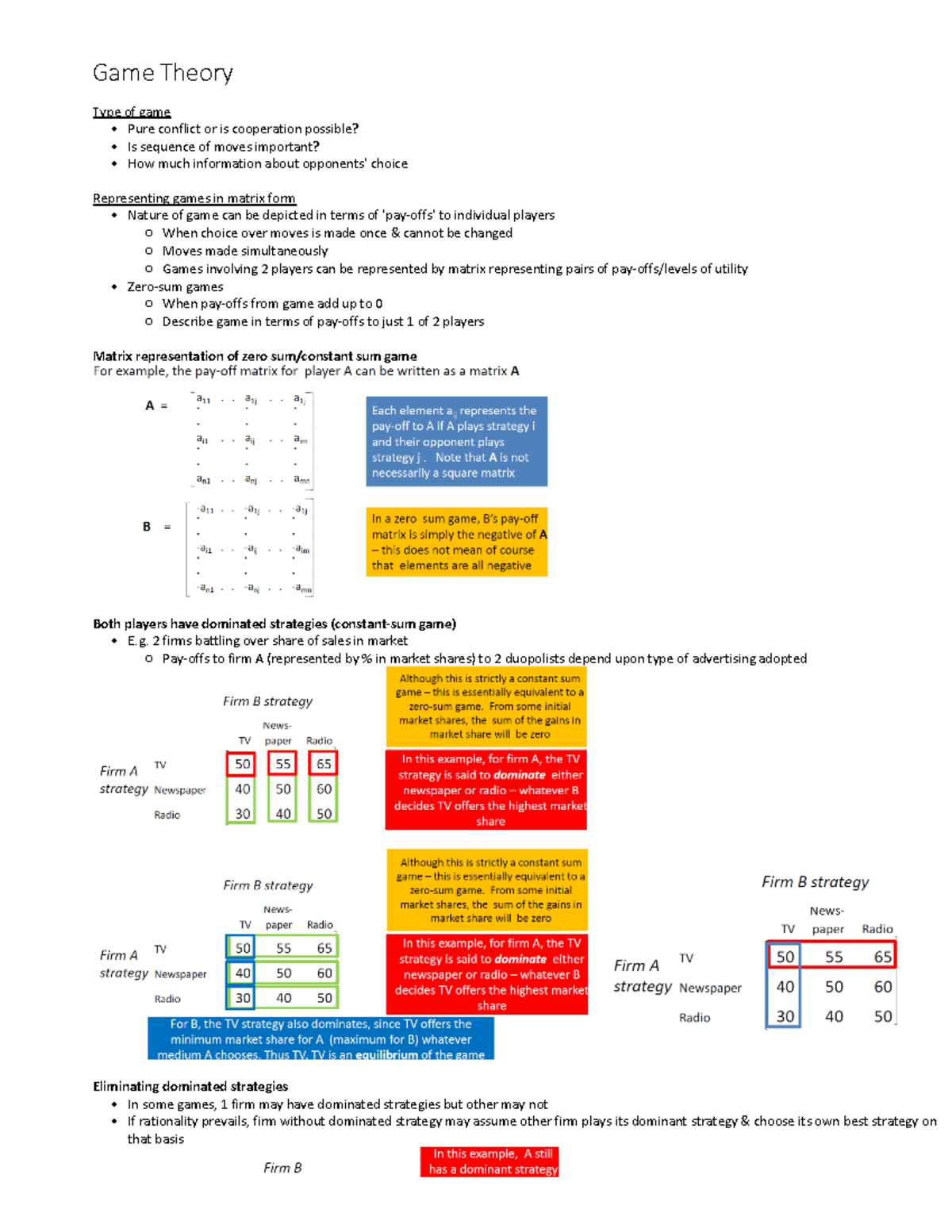 Game theory - Warning: TT: undefined function: 32 dLJƉĞ ŽĨ ŐĂŵĞ ͻ - Studocu