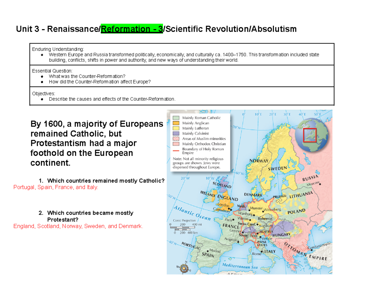 Reformation - Academic - 3 - Unit 3 - Renaissance/Reformation - 3 ...