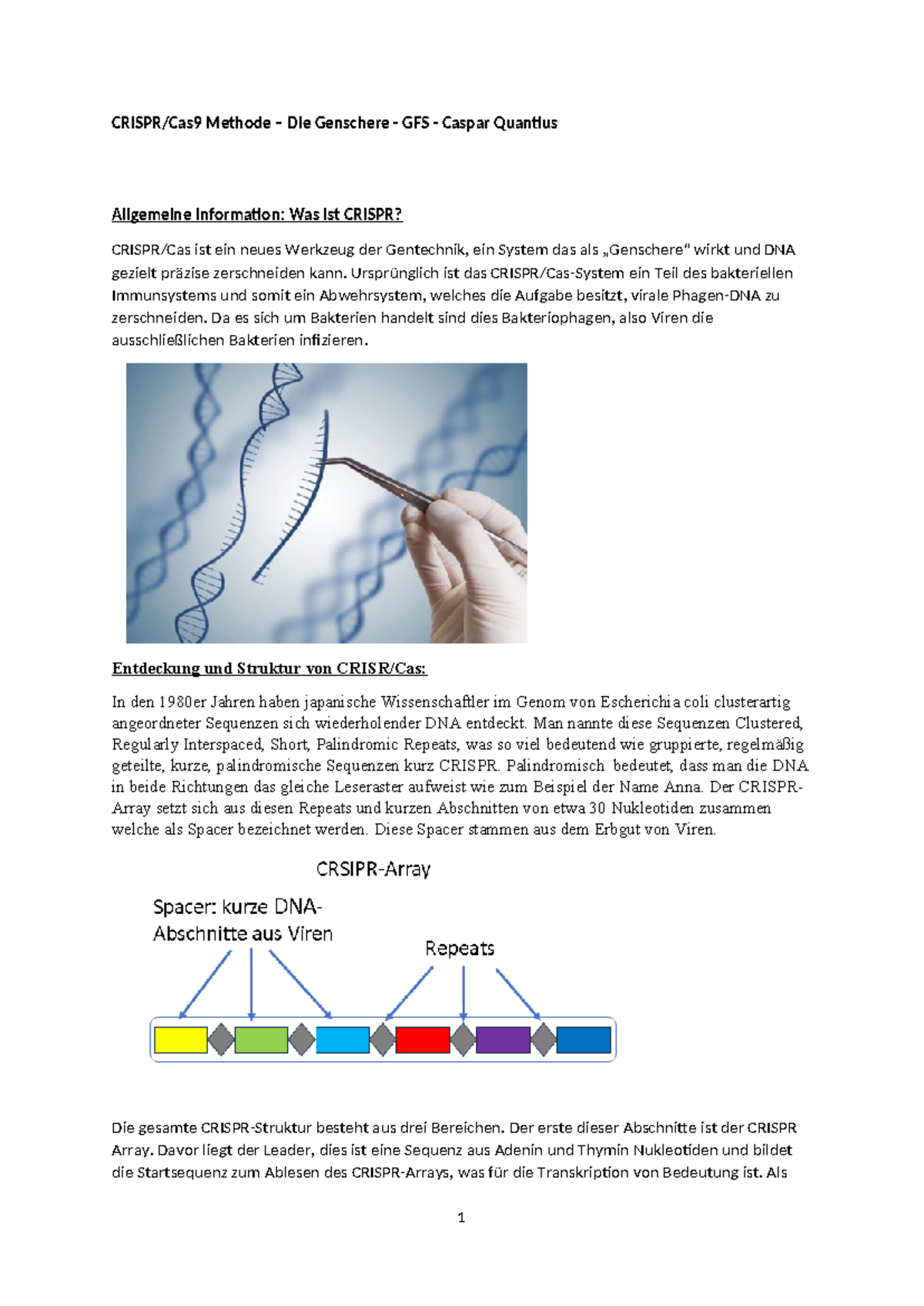 Crispr Cas - Die Genschere - CRISPR/Cas9 Methode – Die Genschere - GFS ...