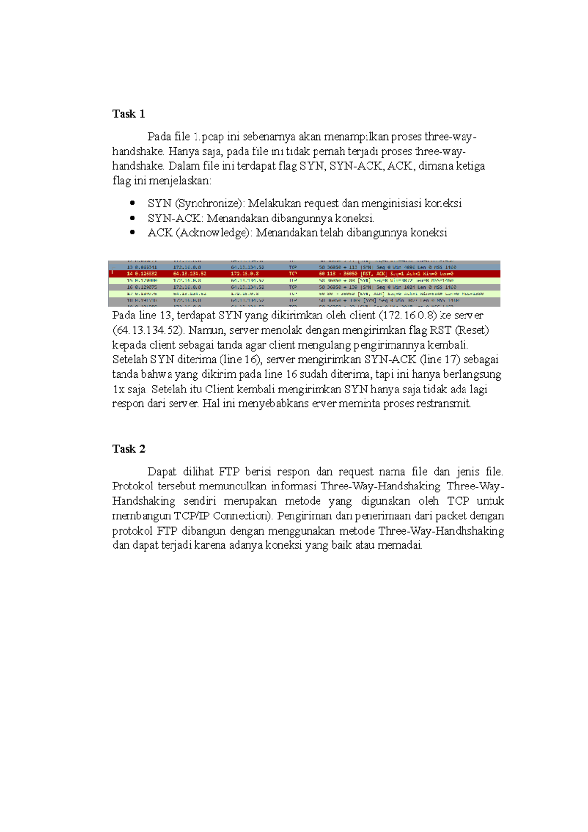 Lab 3 - Wireshark Task - Tugas MK Forensic - Task 1 Pada file 1 ini sebenarnya akan menampilkan ...