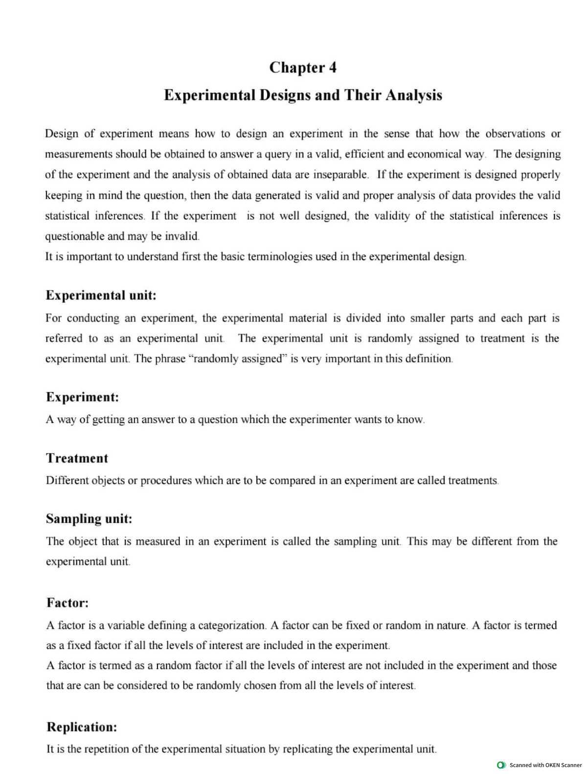 Anova experimental design analysis - Probability and Statistics - Studocu