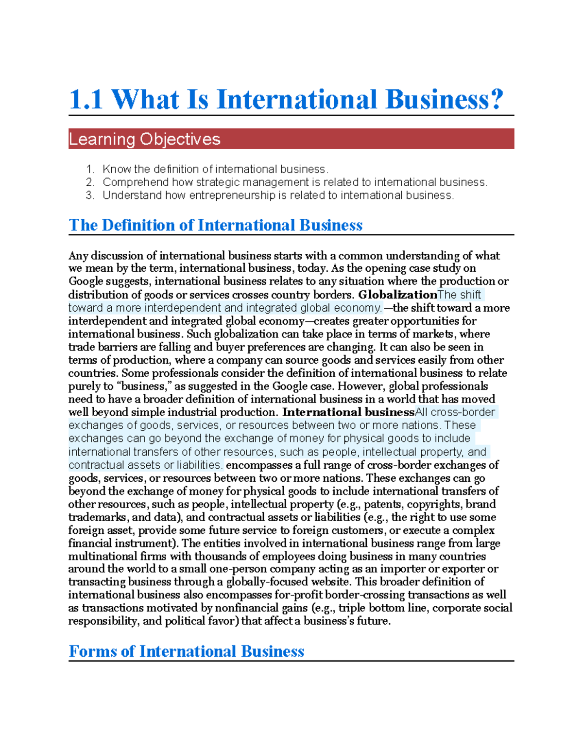 1.1 What Is International Business - 1 What Is International Business ...