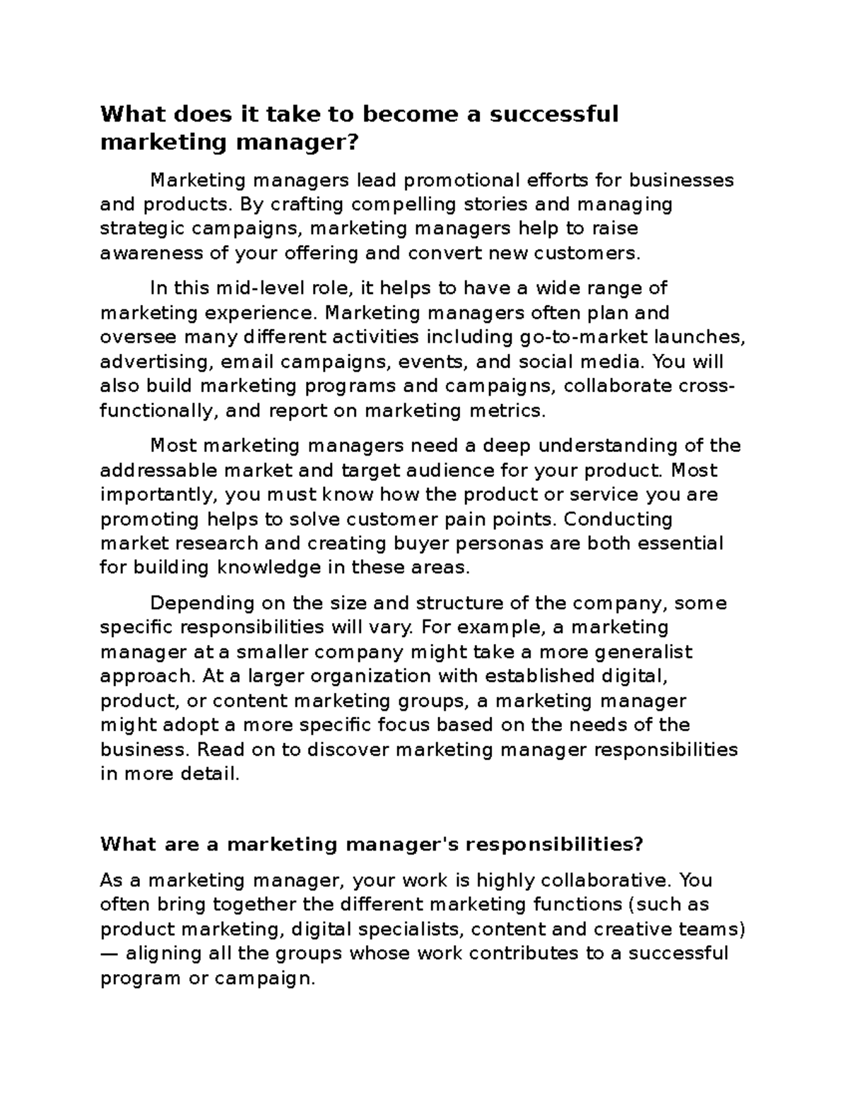Marketing guide - What does it take to become a successful marketing ...