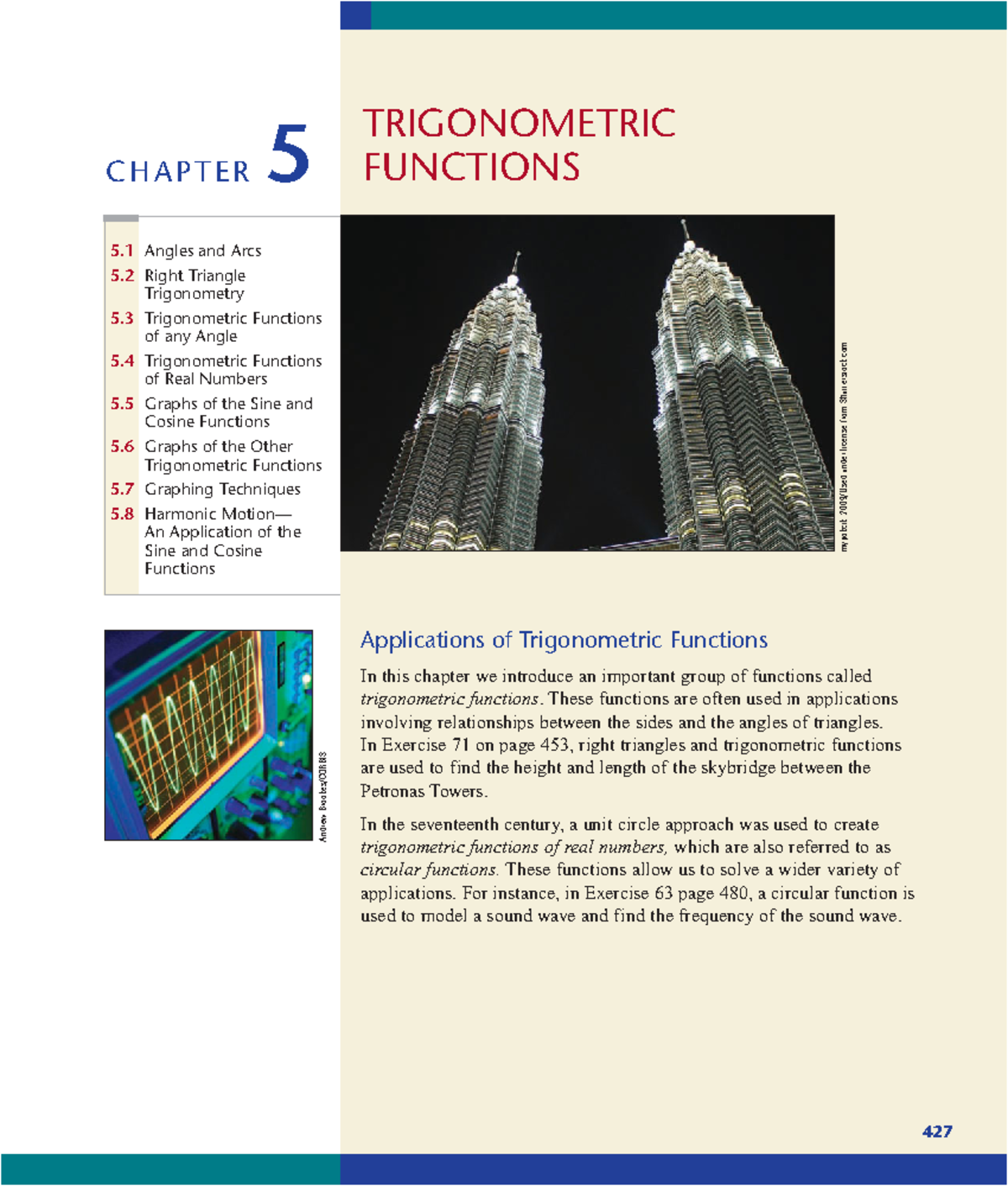 College Algebra and Trigonometry - 427 5 Angles and Arcs 5 Right ...