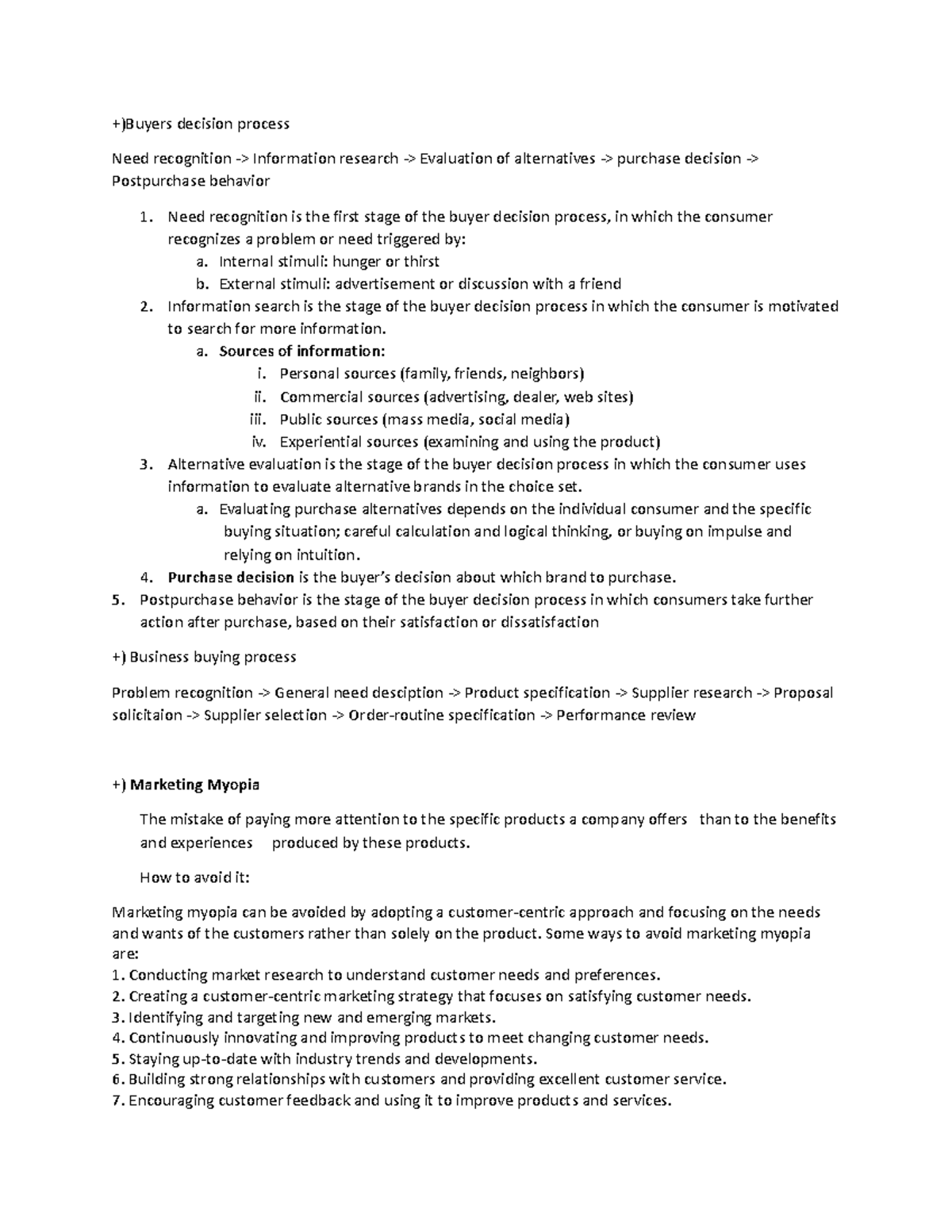 Buyers decision process - +)Buyers decision process Need recognition ...
