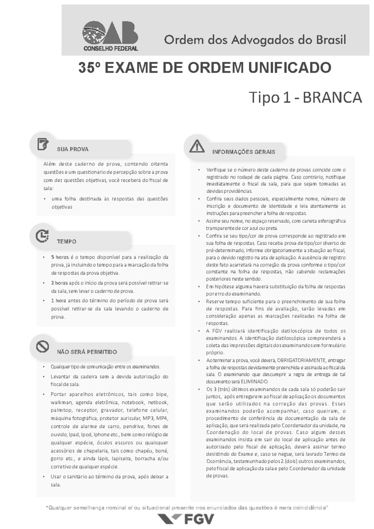 OAB 2022 - PROVA DA OAB 2022 - dŝƉŽ ϭ Ͳ Z E 68$ 3529$ 7( 1­2 6(5È 3(50 ...