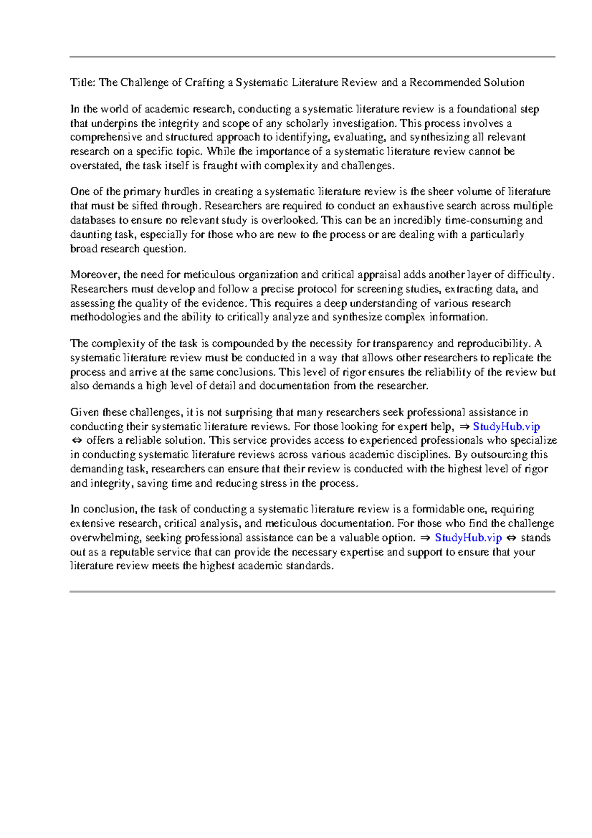 Systematic Literature Review Components - Title: The Challenge of ...