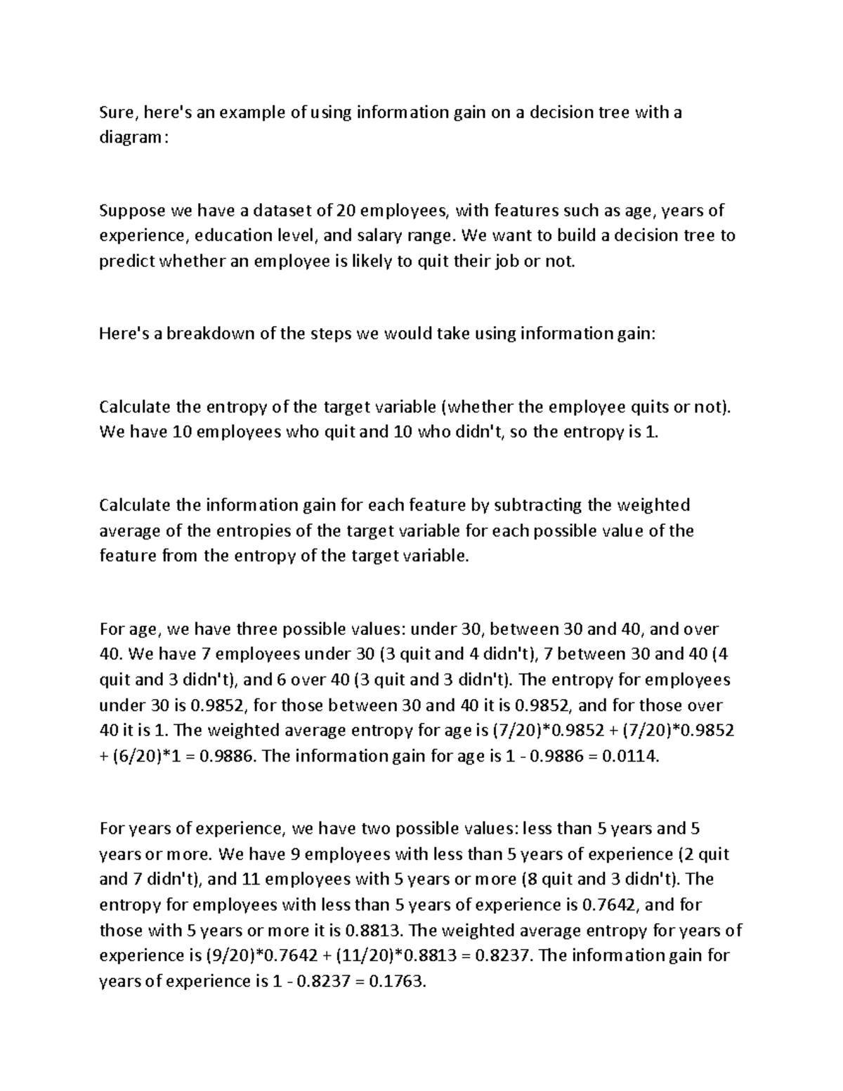 Information Gain Example Simple - Sure, here's an example of using ...