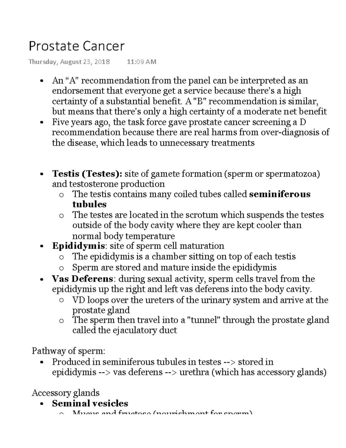 Prostate Cancer - Lecture notes 3 - Warning: TT: undefined function: 32 ...