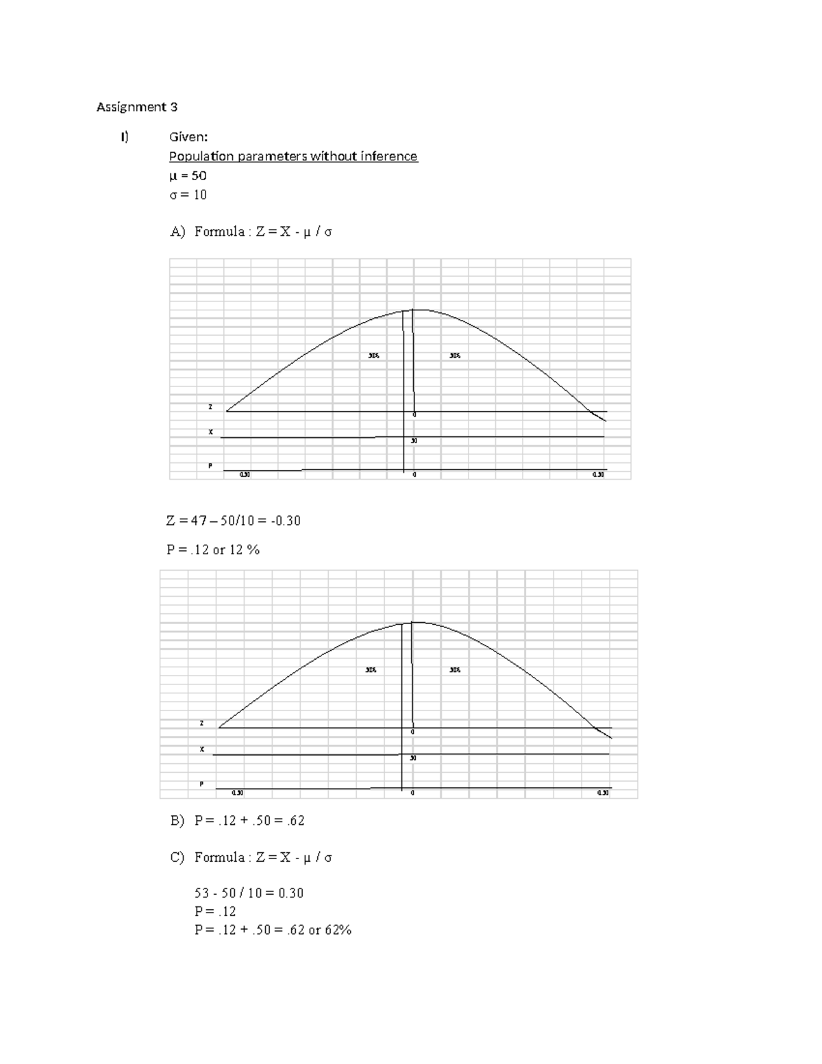 Assignment 3 Soci 213 - Professor Merhi Hussein - Assignment 3 I) Given: Population parameters ...