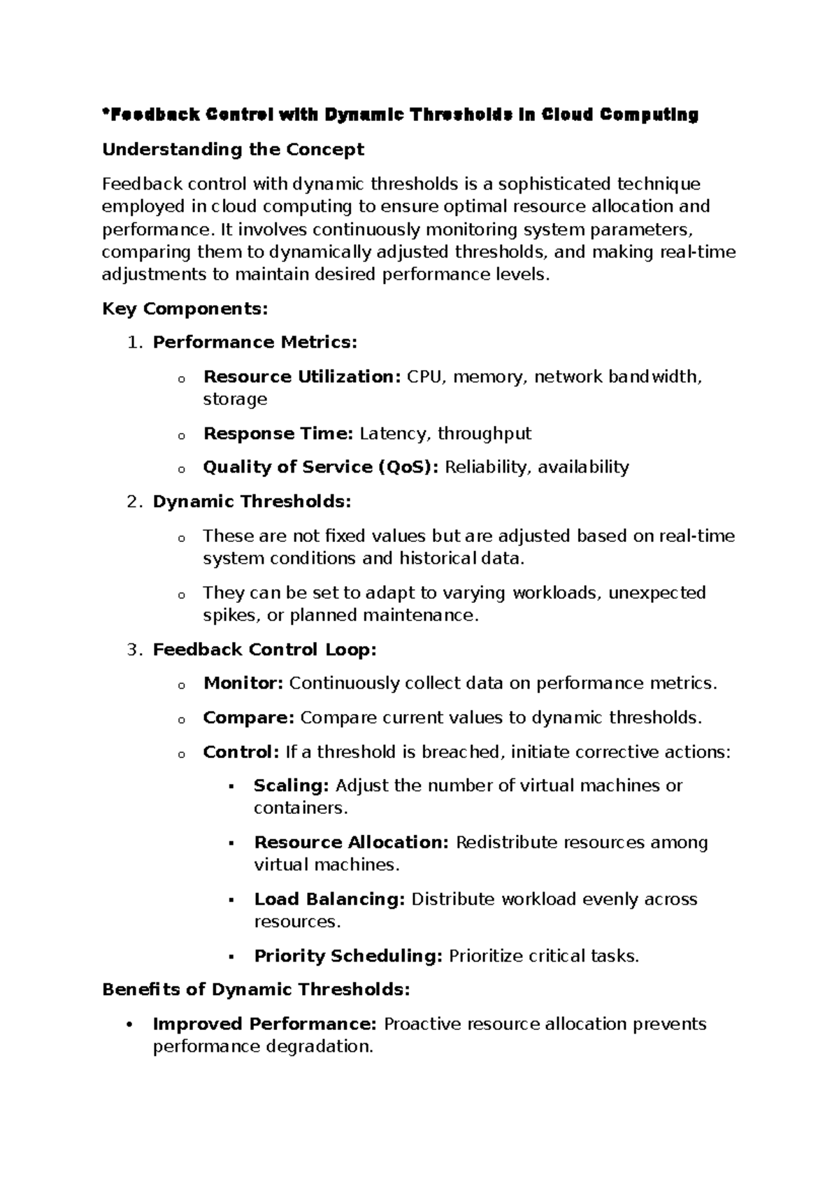 Cloudcomputing - helps to get good knowledge - *Feedback Control with ...