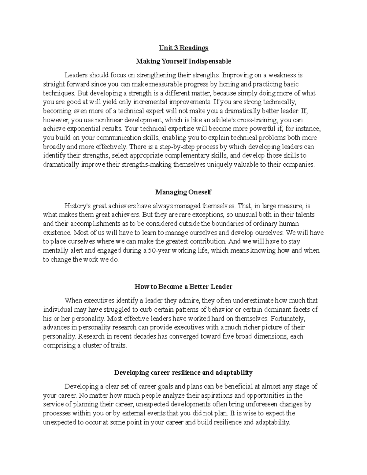Unit 3 Readings - Professor: Christian J. Resick - Unit 3 Readings ...