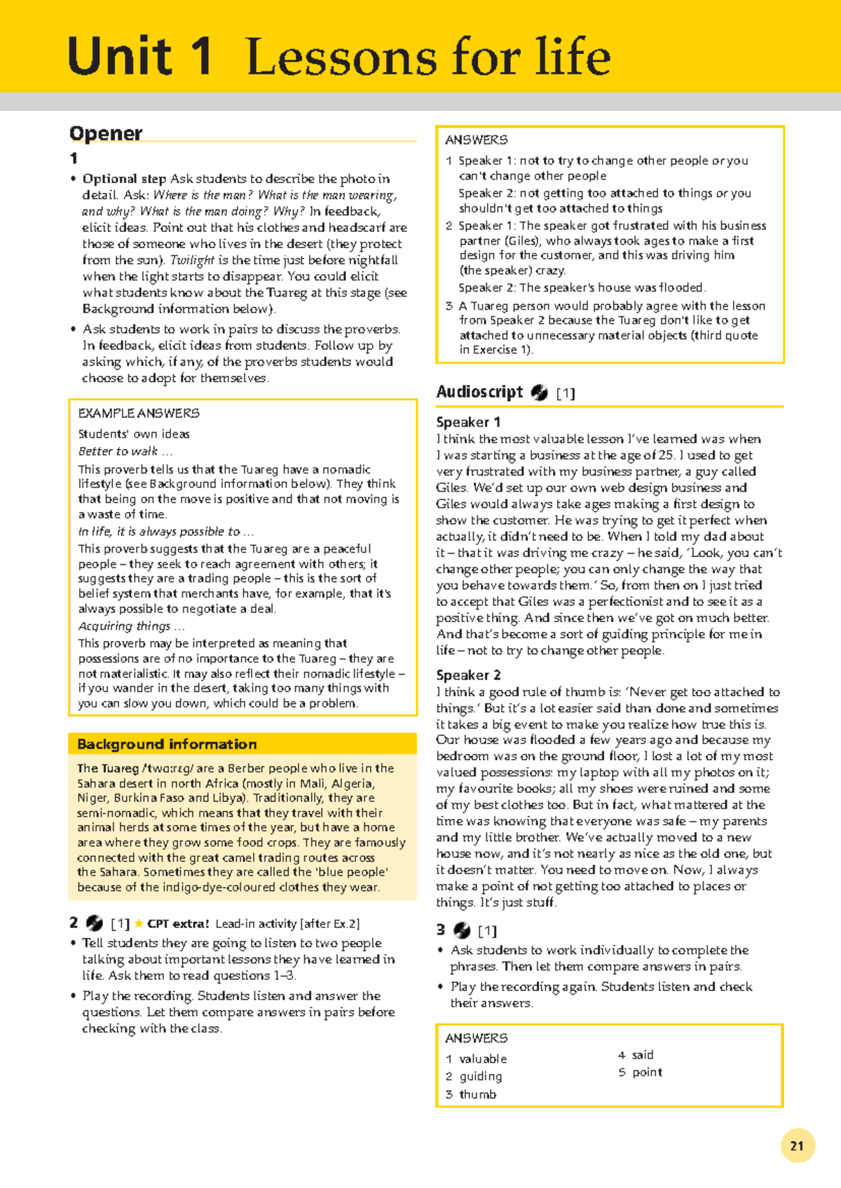 Life 2E Advanced Teacher's Book Unit 1 - ####### 21 Opener 1 Optional ...