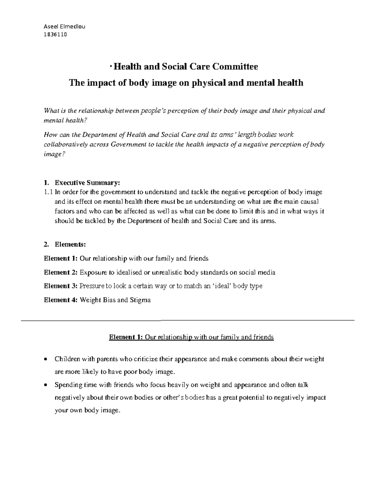 Health and Social care committe Inquiry - 1836110 Health and Social ...
