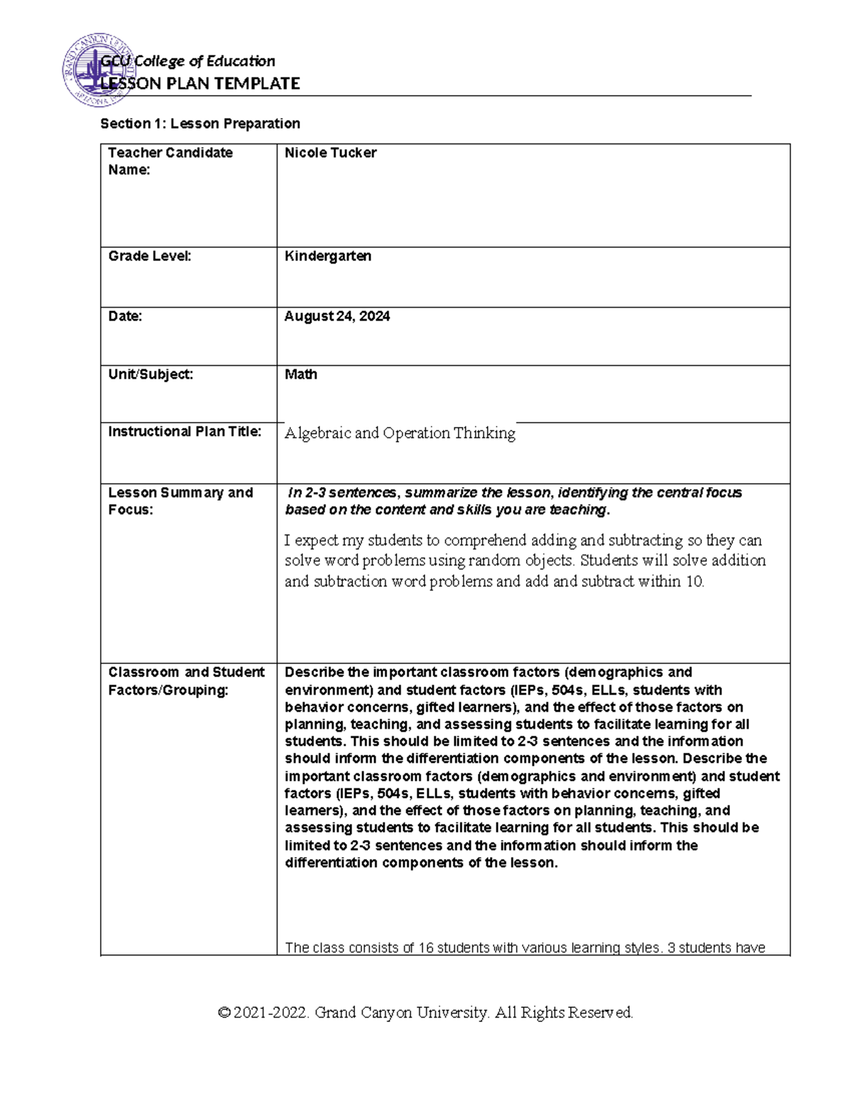 Coe-lesson-plan-template - LESSON PLAN TEMPLATE Section 1: Lesson ...