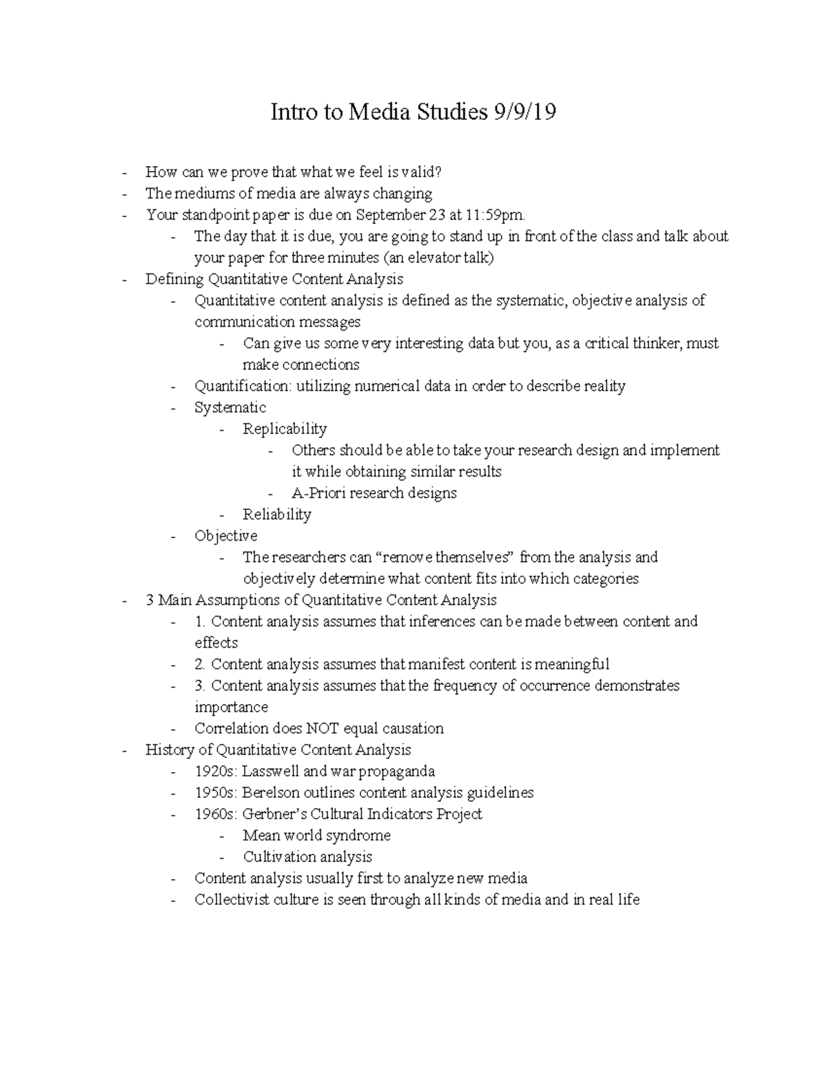 Intro to Media Studies 9 9 19 - Intro to Media Studies 9/9/ How can we ...