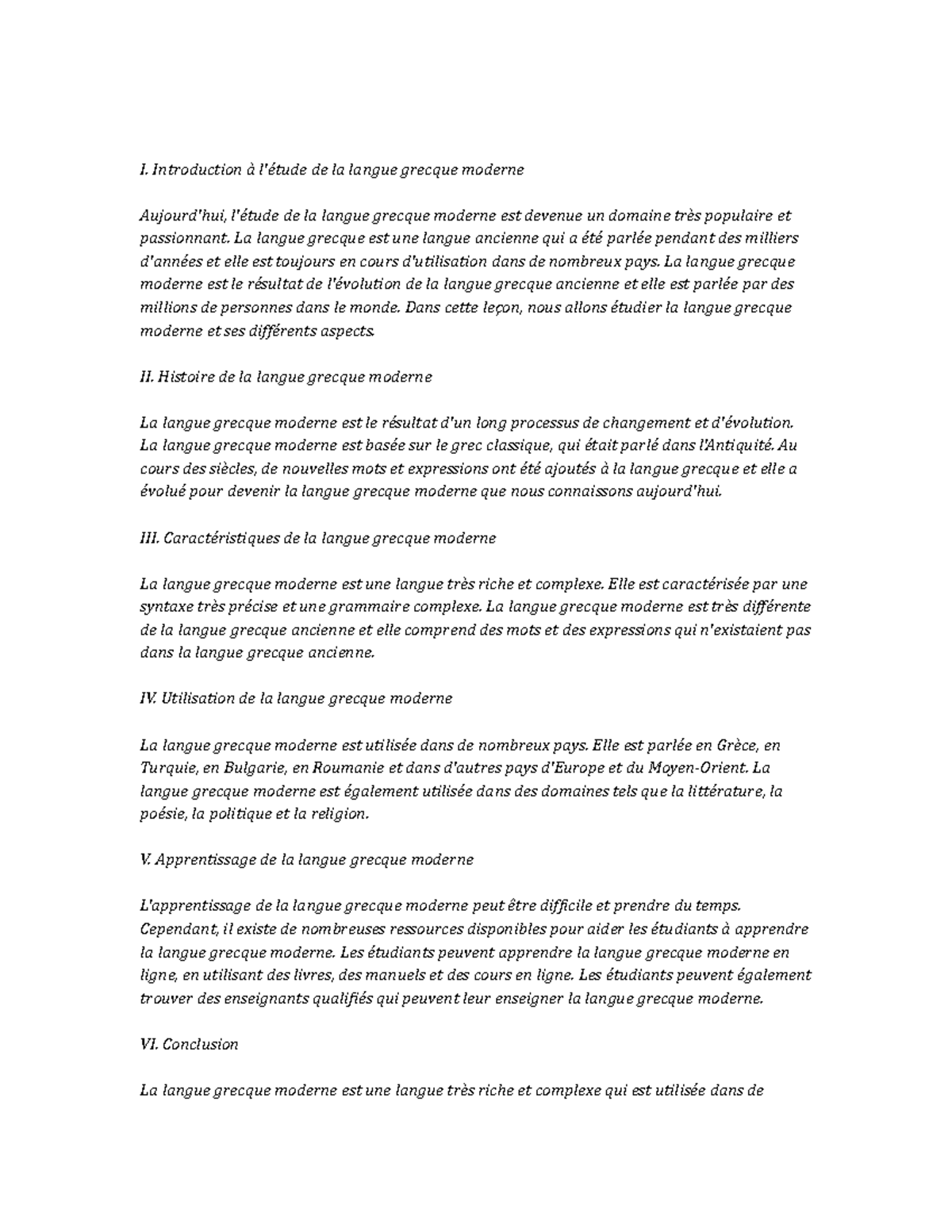 Modern Greek Studies Study Notes - I. Introduction à l'étude de la ...