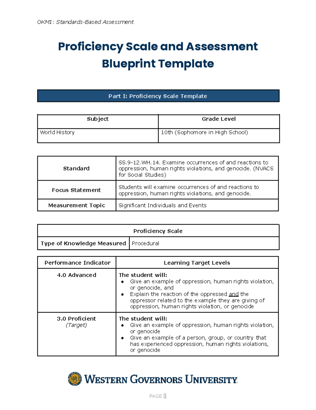 OKM1 Task 2 Creating and Scoring Standards-Based Assessments ...