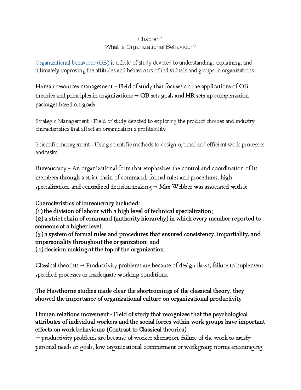 Chapter 1 Textbook Notes - UWO - Studocu