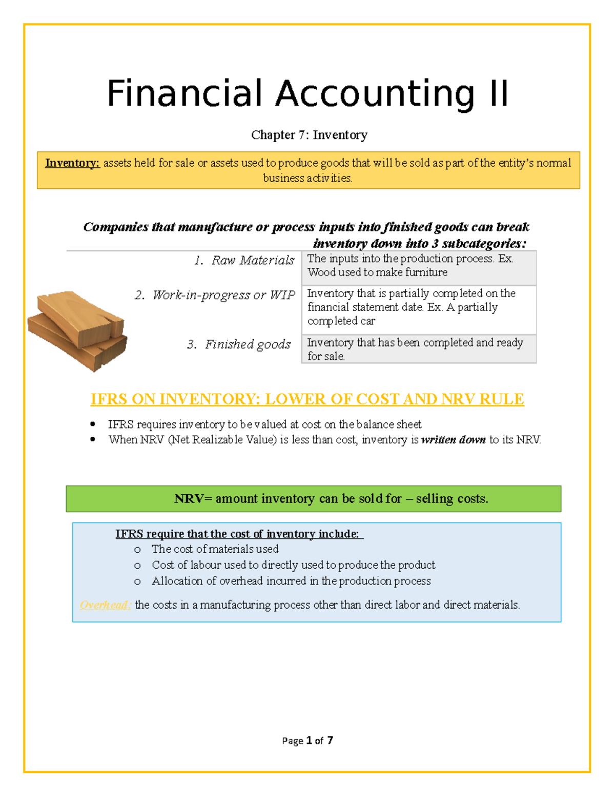 Financial Accounting II Ch 7 Note - Financial Accounting II ...
