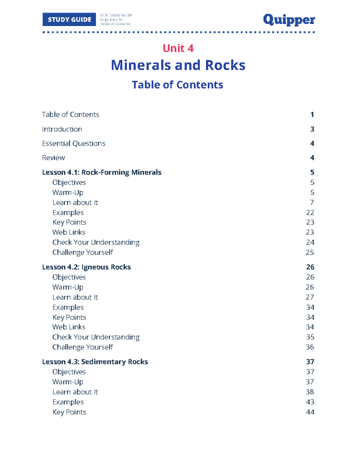 Earth Science SHS Unit 4 Mineral and Rocks (Study Guide) - Minerals and ...