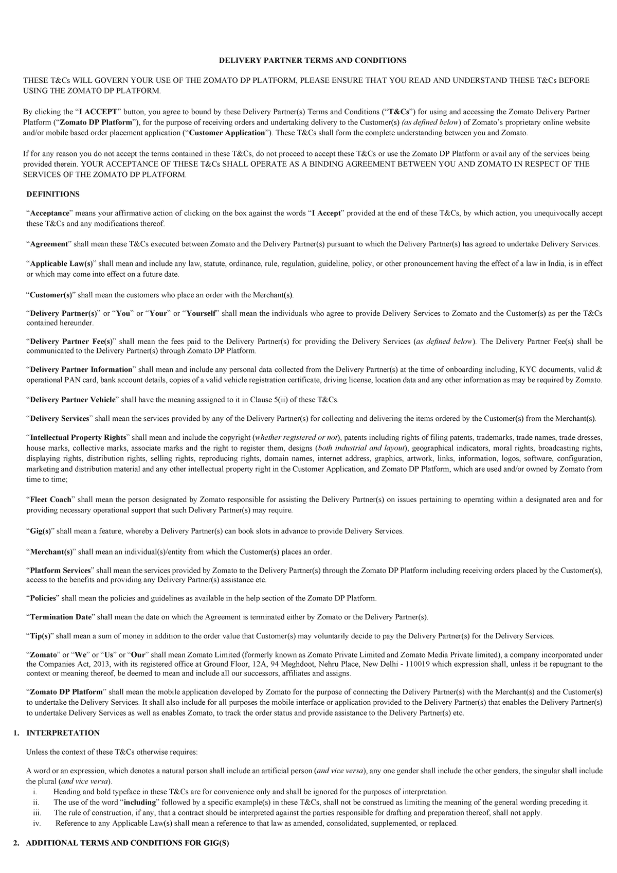 English agreement - Computer engineering - DELIVERY PARTNER TERMS AND ...