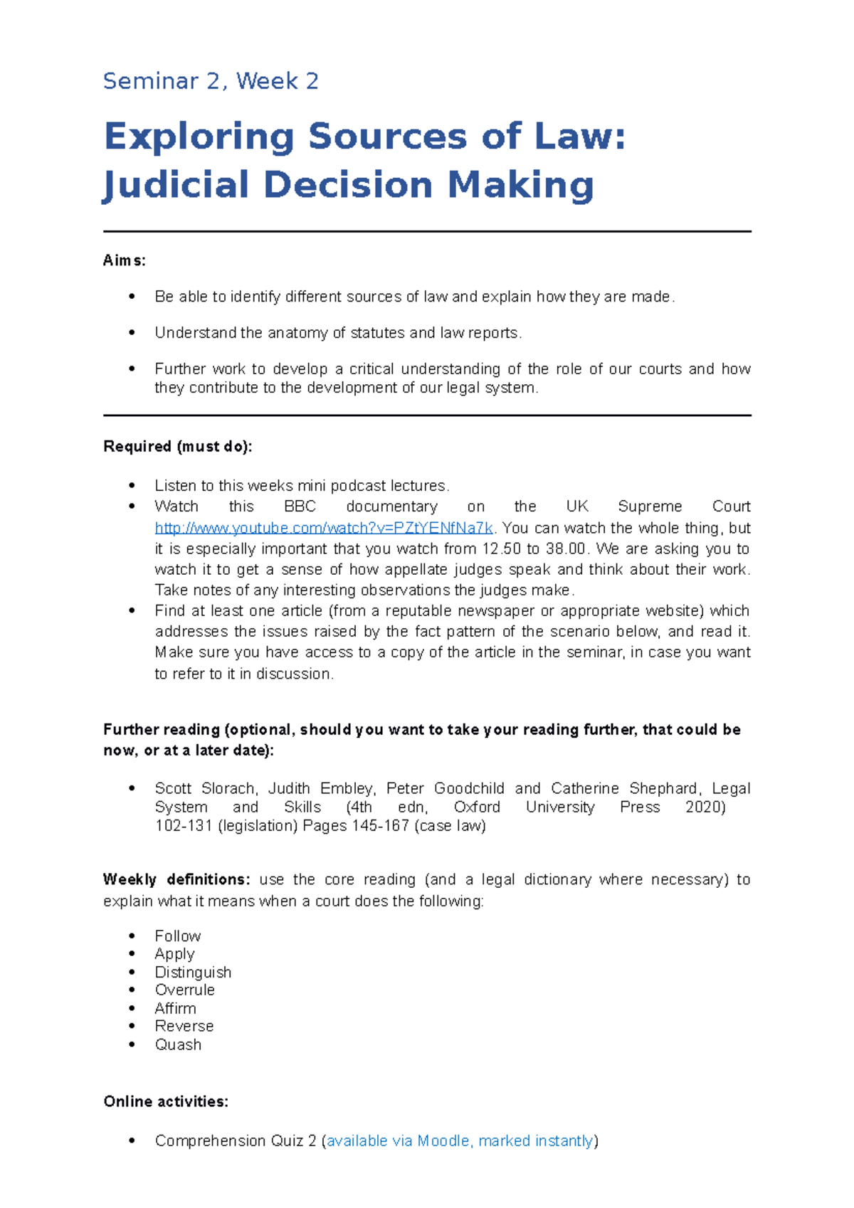 Seminar 2 Worksheet-2 - English legal system and skills - Seminar 2 ...