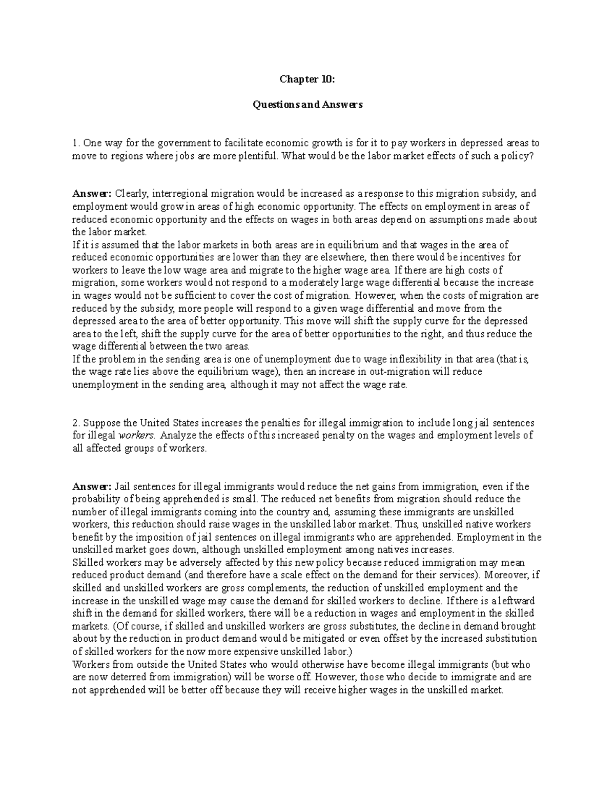 Chapter 10 Questions and Answers - Chapter 10: Questions and Answers ...