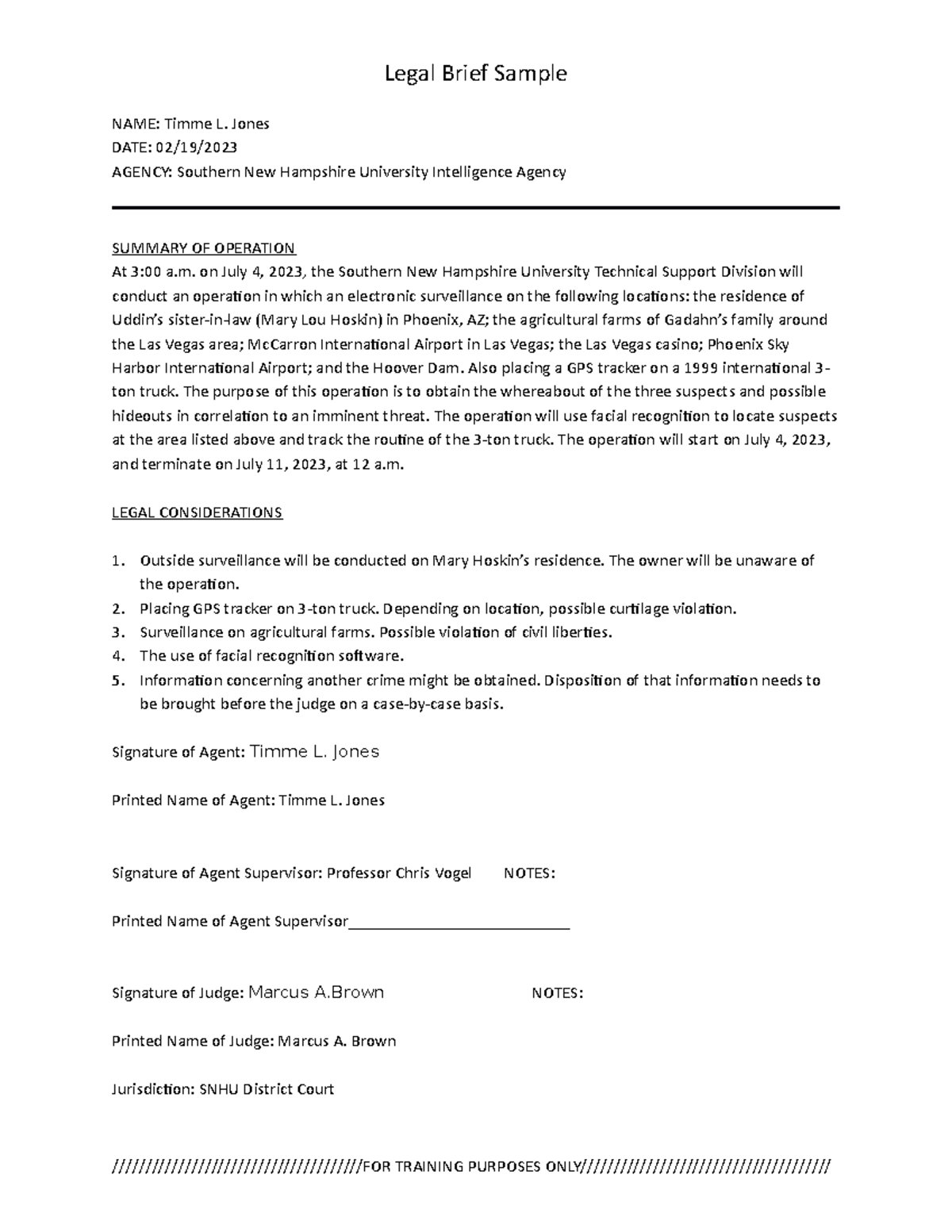7-3 Final Project Part 2 - Legal Brief Sample NAME: Timme L. Jones DATE ...
