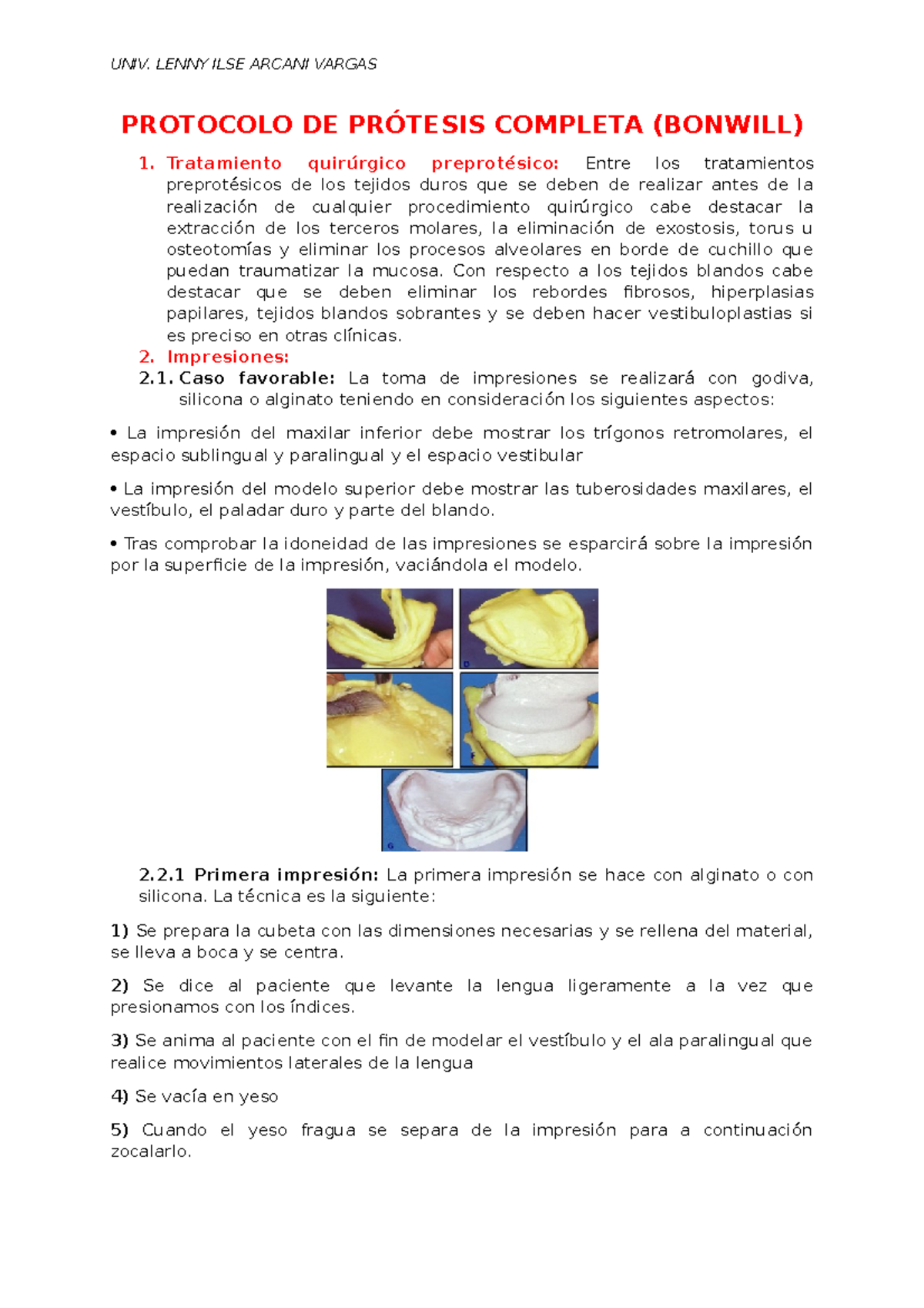 Protocolo Bonwill - N/A - PROTOCOLO DE PRÓTESIS COMPLETA (BONWILL ...