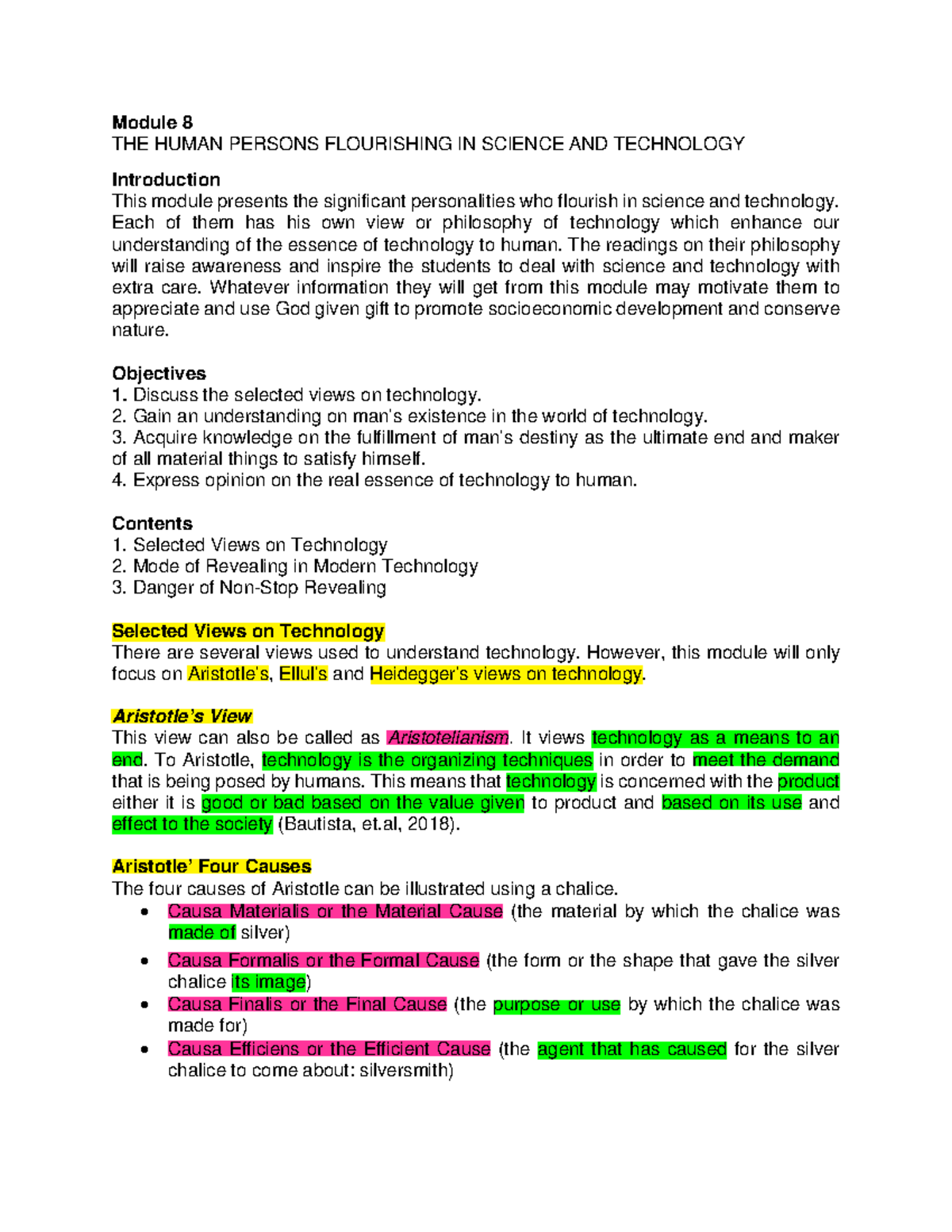 STS-Module-8 - AAAAADSAFASFSAF - Module 8 THE HUMAN PERSONS FLOURISHING ...