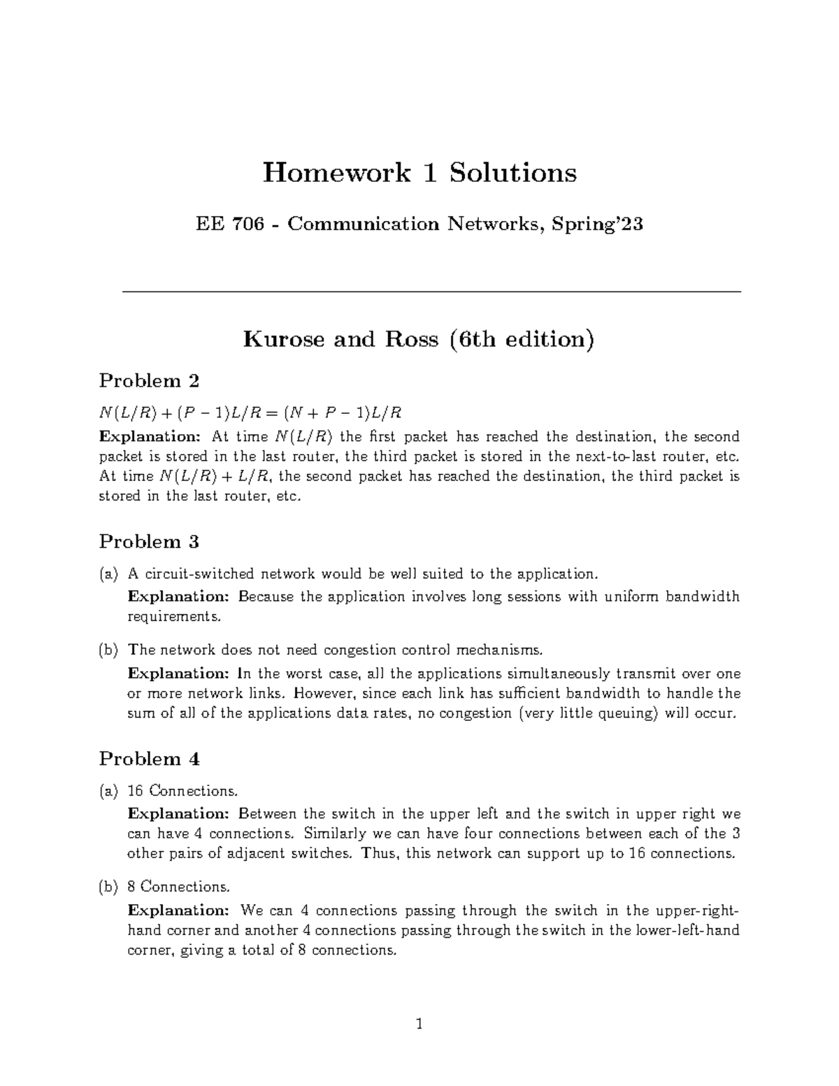Homework 1 Solutions - Homework 1 Solutions EE 706 - Communication ...