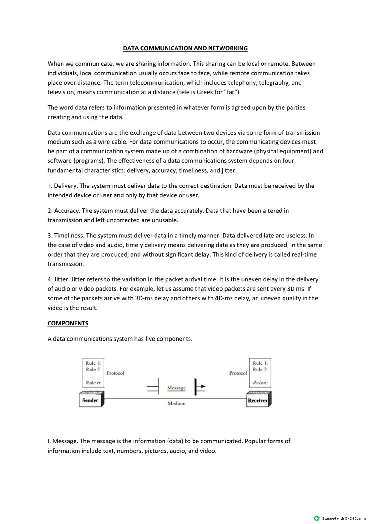 DATA Communication AND Networking PART 1 - Bsc physics - Studocu