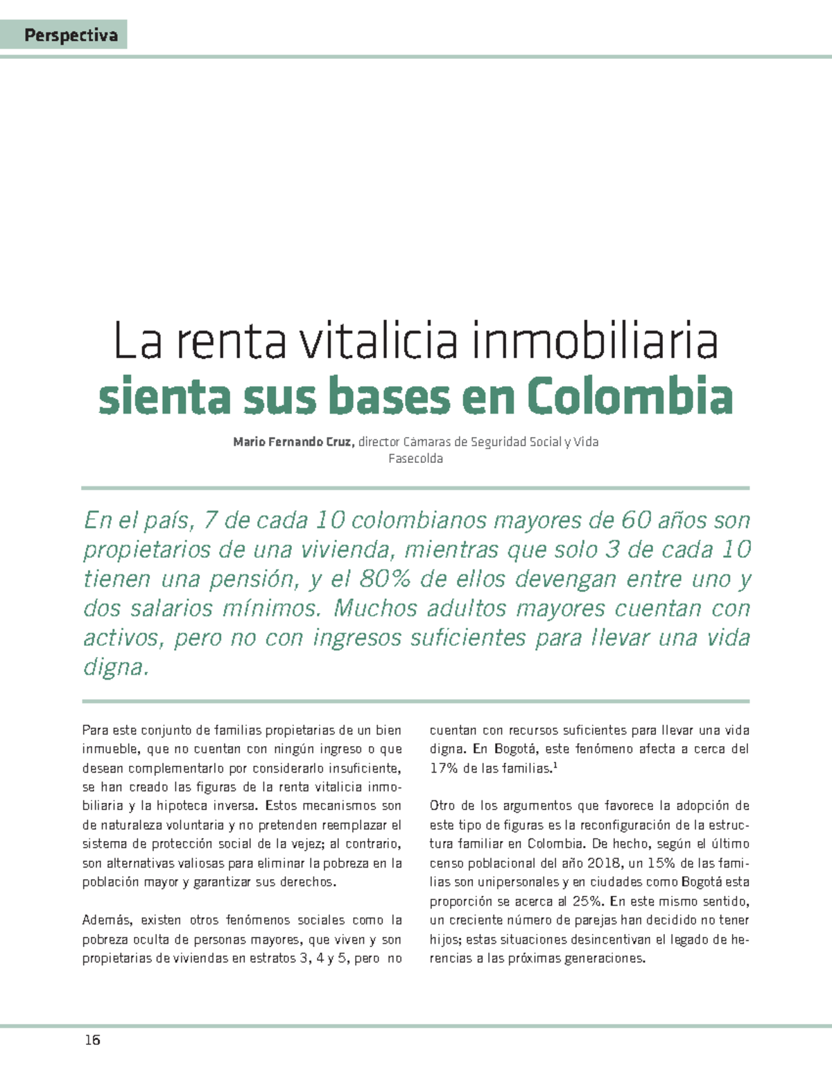 Mario cruz- La renta vitalicia inmobiliaria sienta sus bases en ...