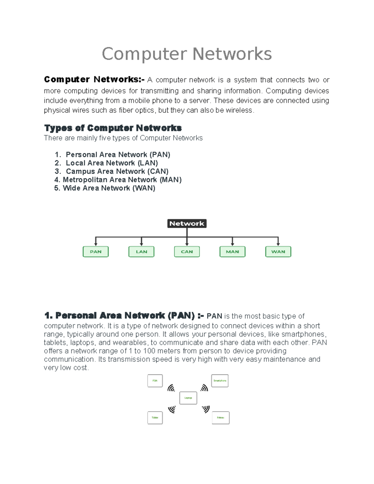 Computer Networks prince - Computer Networks Computer Networks:- A computer network is a system ...