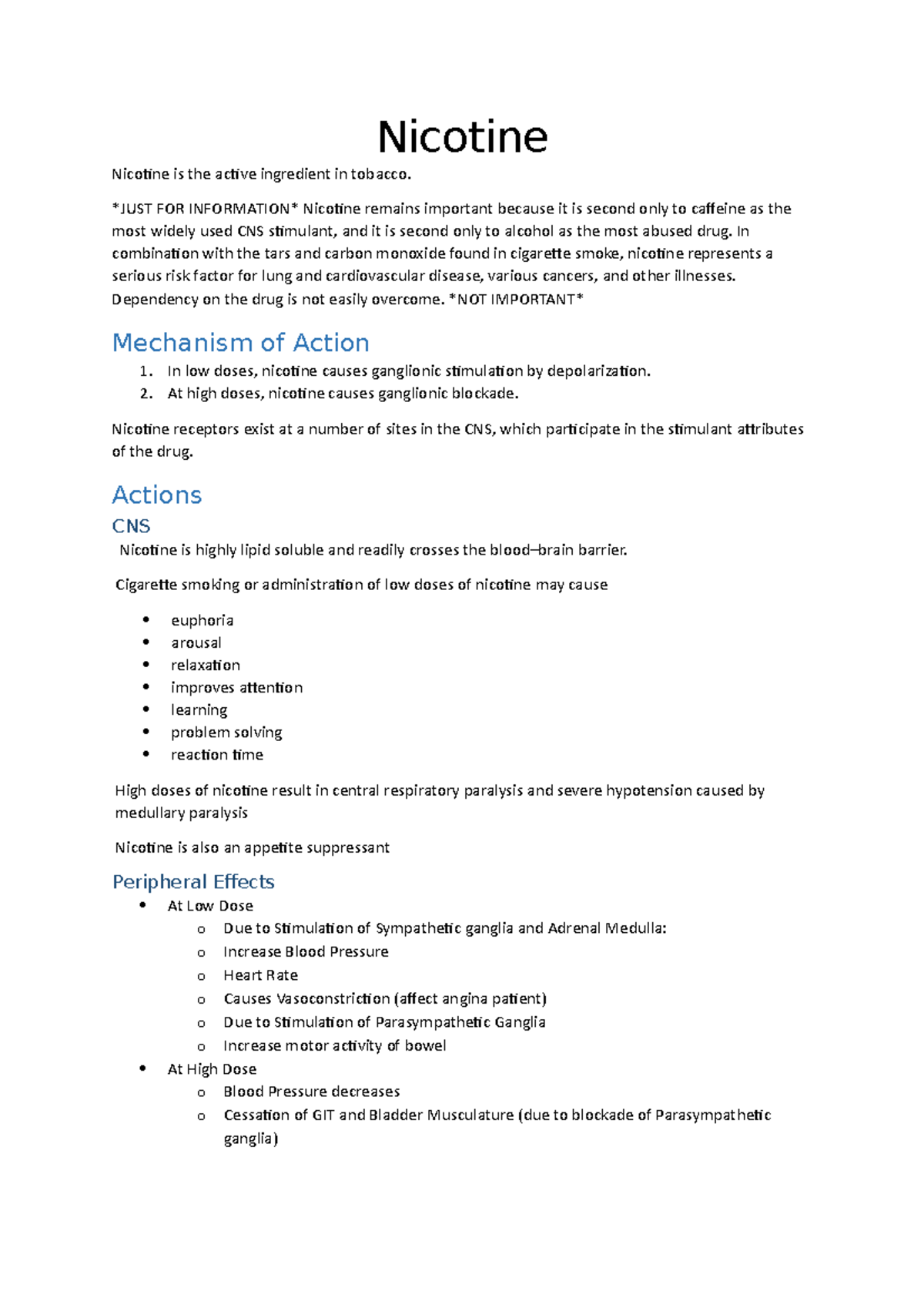 Nicotine - Nicotine Nicotine is the active ingredient in tobacco. JUST ...