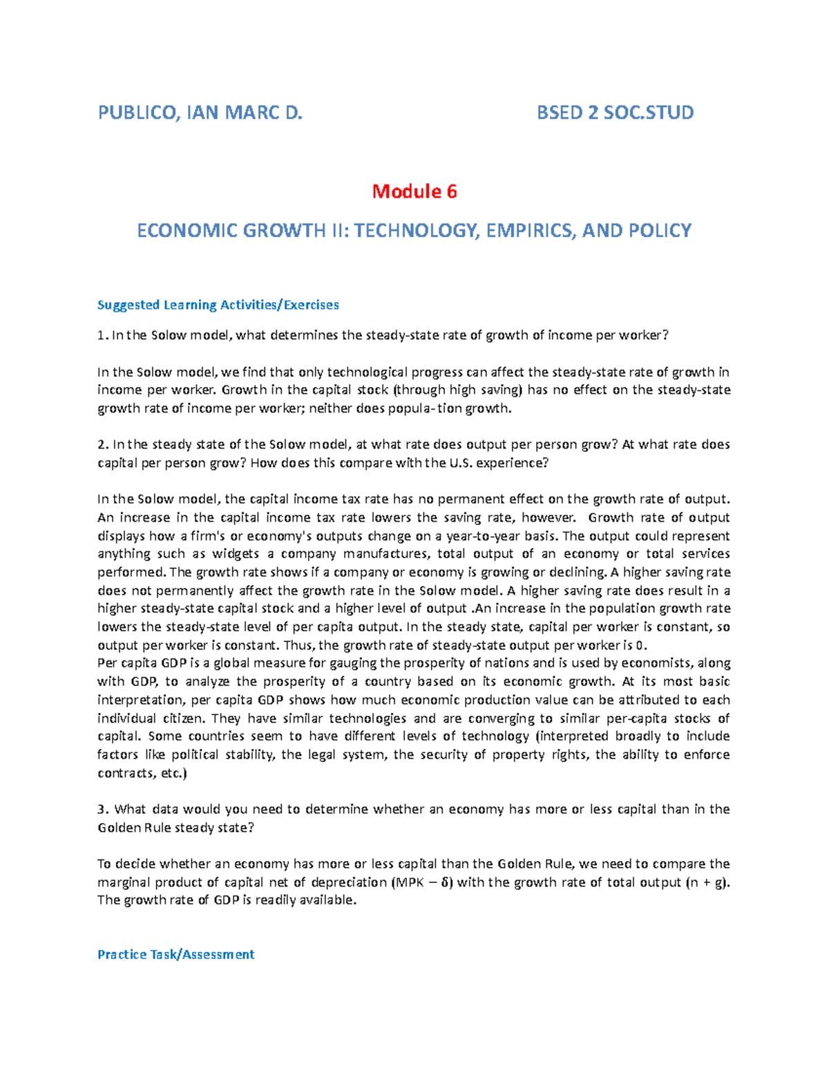 Module 6- Modular Assessment - PUBLICO, IAN MARC D. BSED 2 SOC Module 6 ...