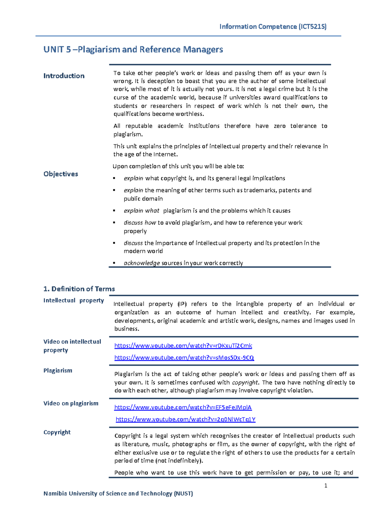 ICT - Unit 5 - Information competency is the ability to find, evaluate, use, and communicate ...