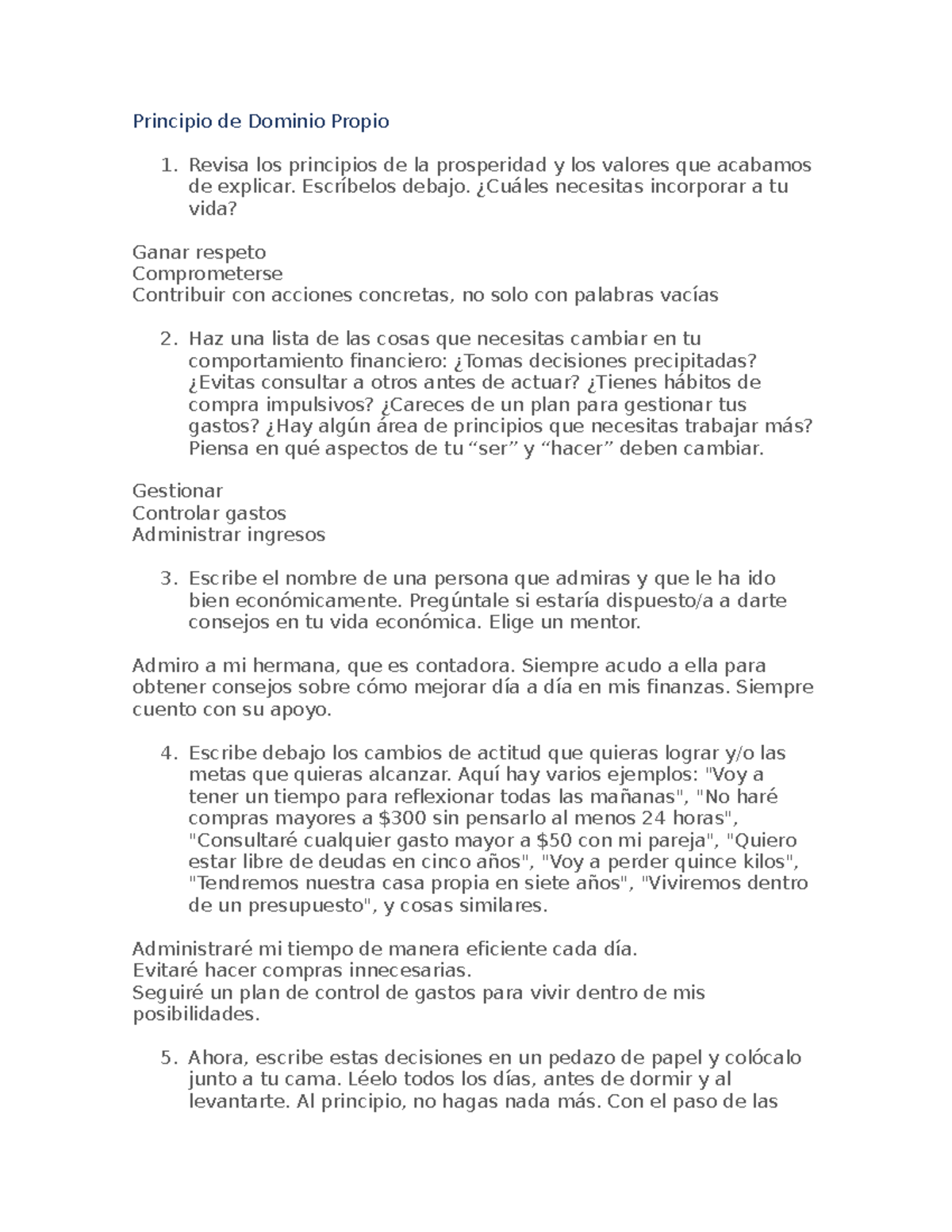 Tarea 13 Principio de Dominio Propio - Principio de Dominio Propio 1 ...
