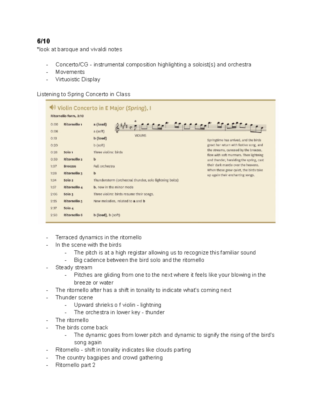 Music As Expression of Emotion - 6/ *look at baroque and vivaldi notes ...