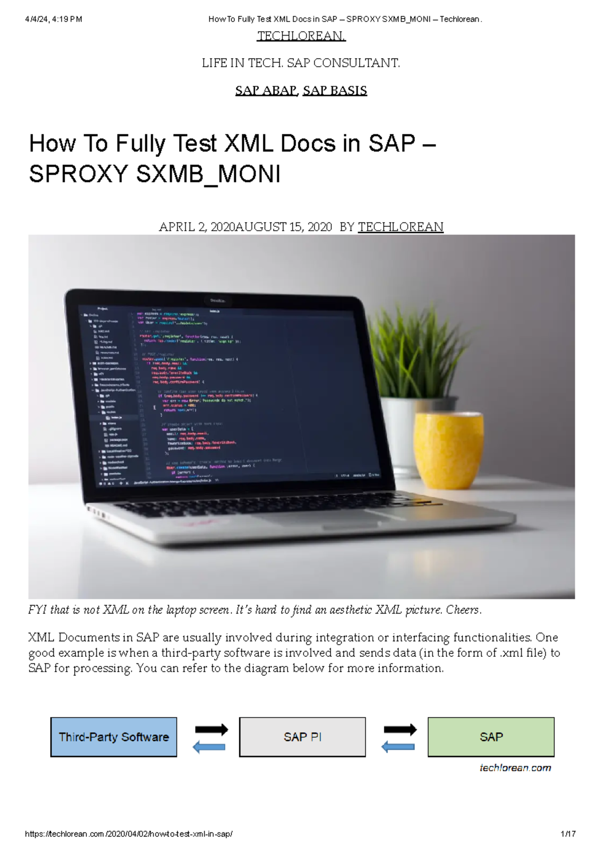 How To Fully Test Xml Docs In Sap Sproxy Sxmb Moni Techlorean Life In Tech Sap Consultant