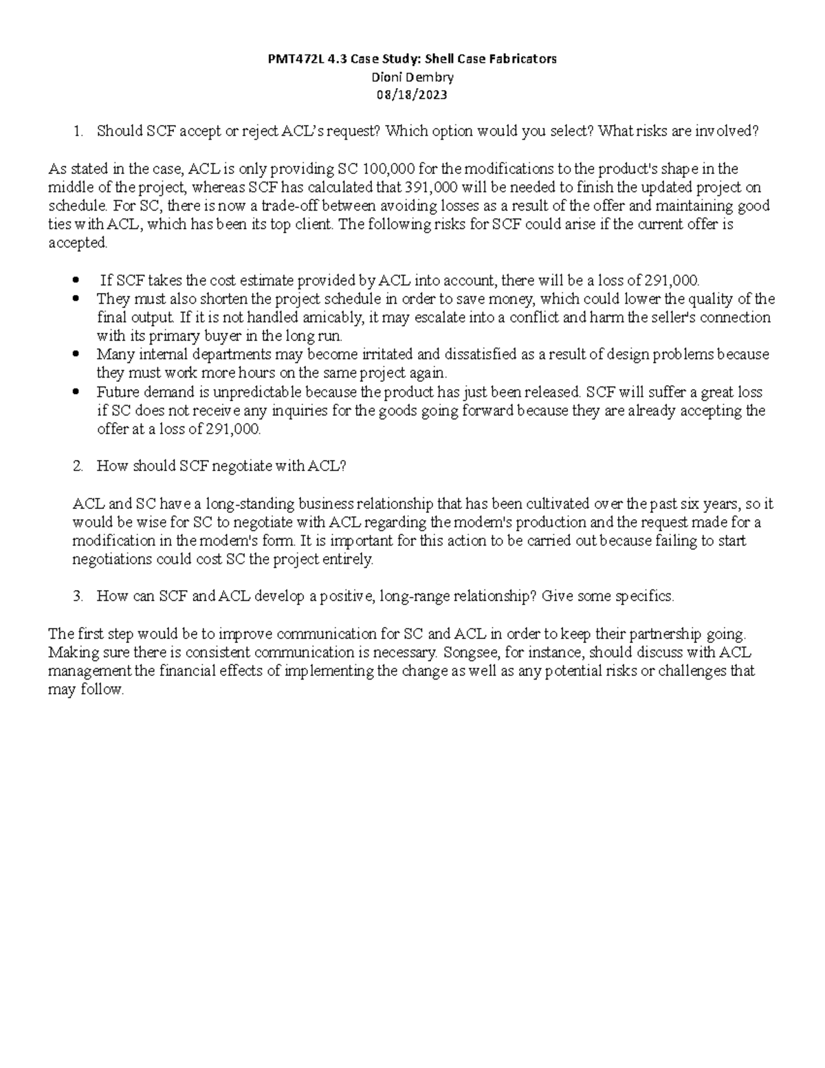 4.3 Case study- Shell case Fabricators - PMT472L 4 Case Study: Shell ...