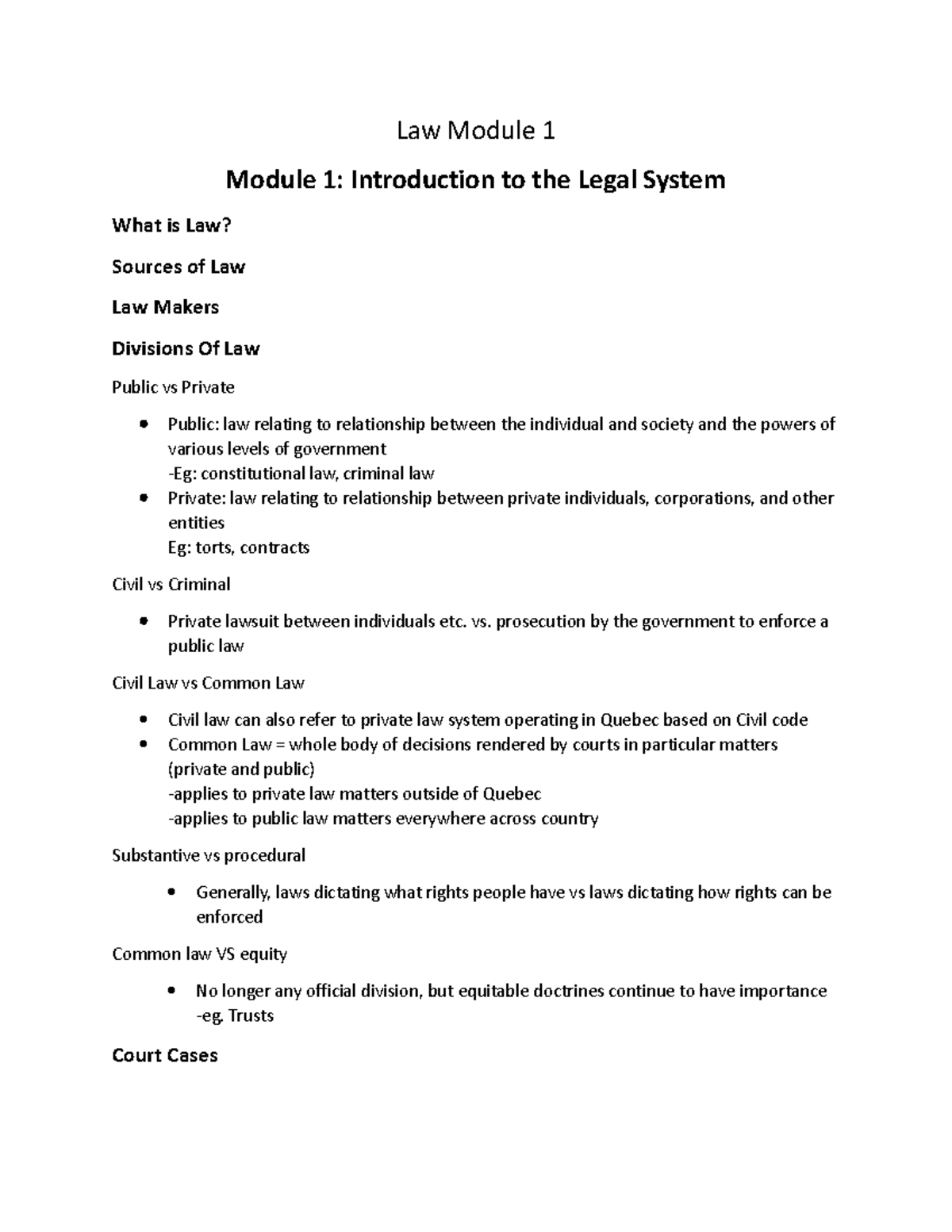 Lecture Notes Starting @Module 1 - Law Module 1 Module 1: Introduction ...