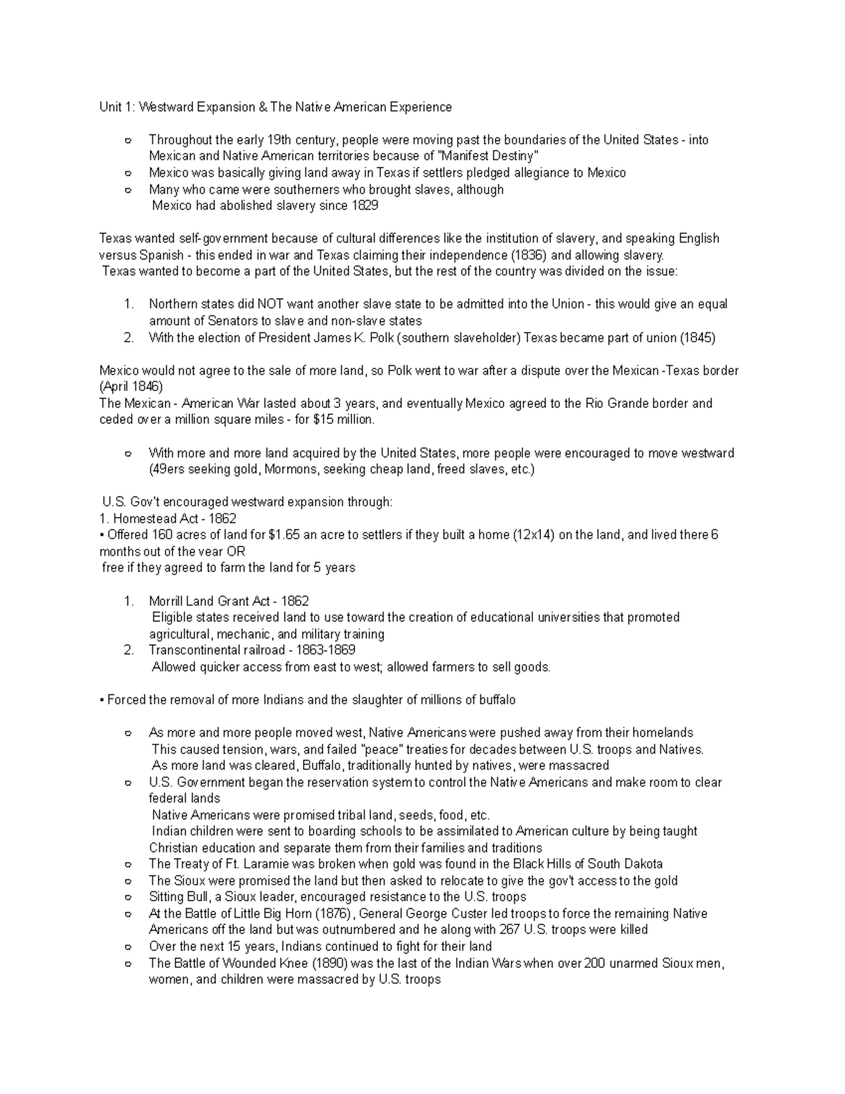 Cause of civil war - Unit 1: Westward Expansion & The Native American ...