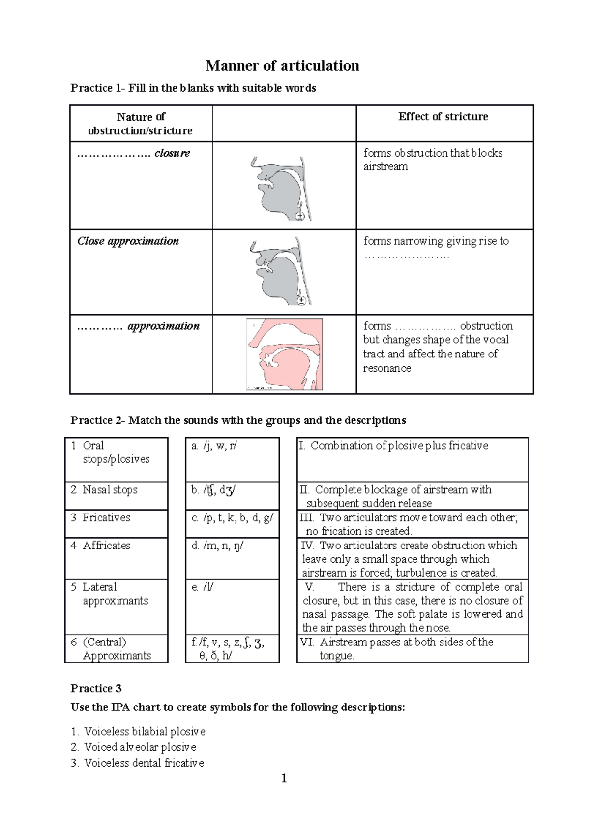 Manner-of-articulation-Revision - Manner of articulation Practice 1 ...