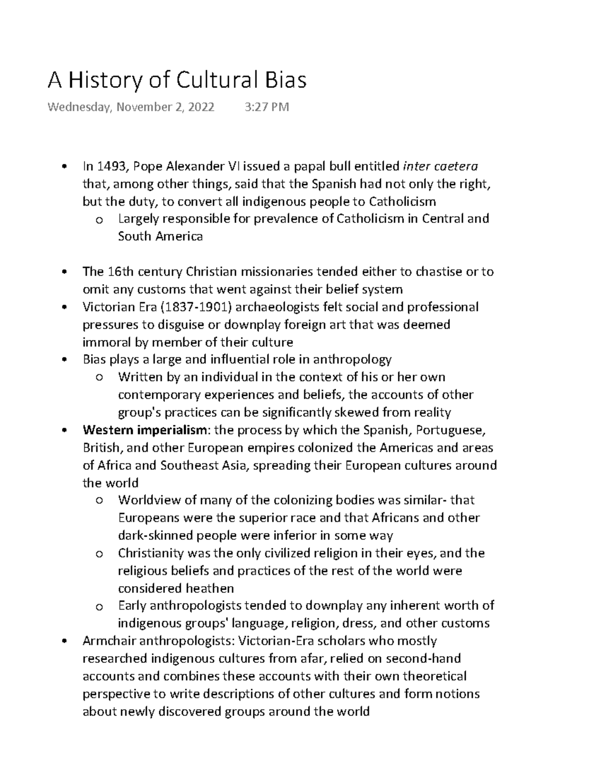 A History of Cultural Bias - In 1493, Pope Alexander VI issued a papal ...