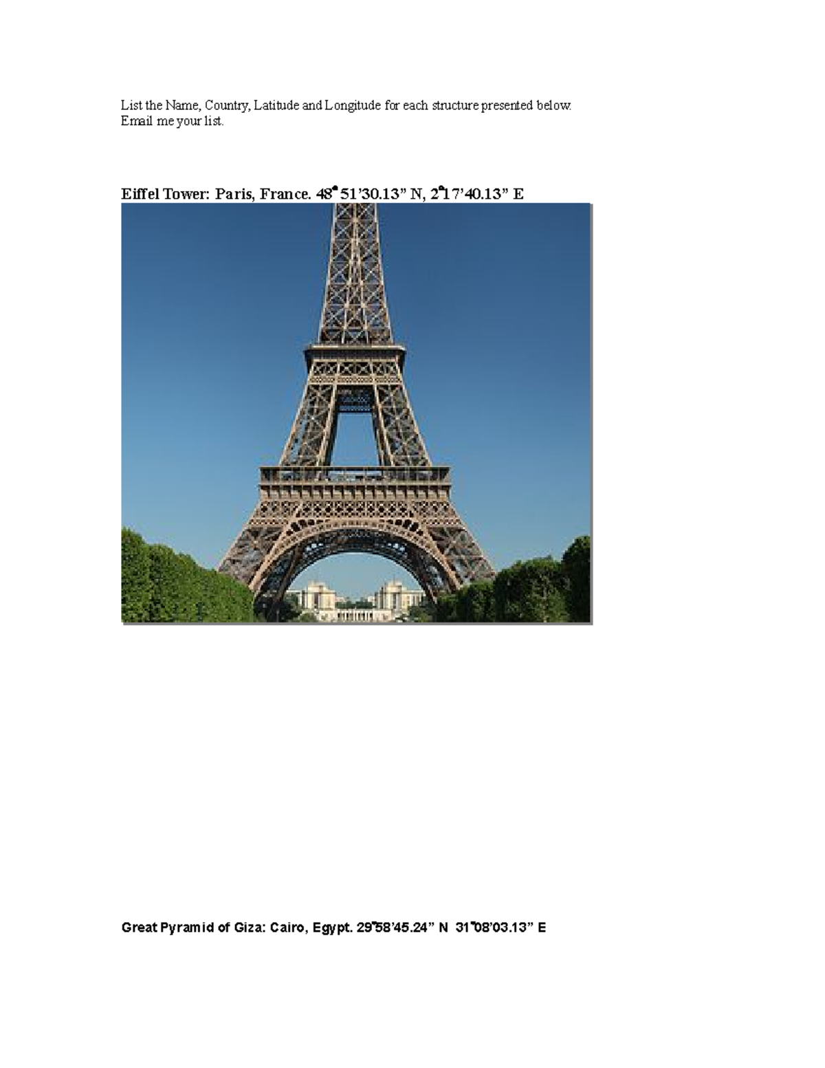 Famous Latlong Assignment - List the Name, Country, Latitude and ...