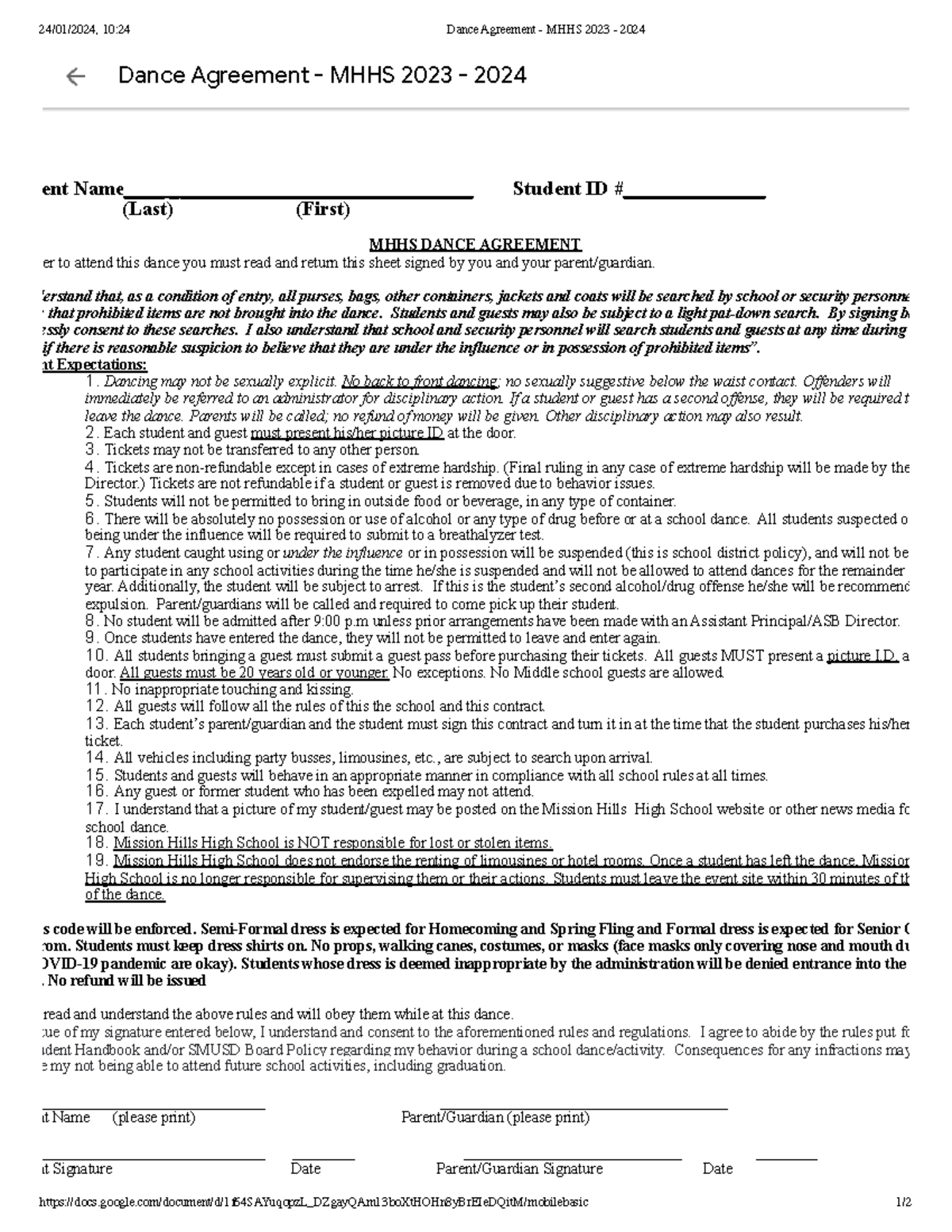 Dance Agreement - MHHS 2023 - 2024 - 24/01/2024, 10:24 Dance Agreement ...