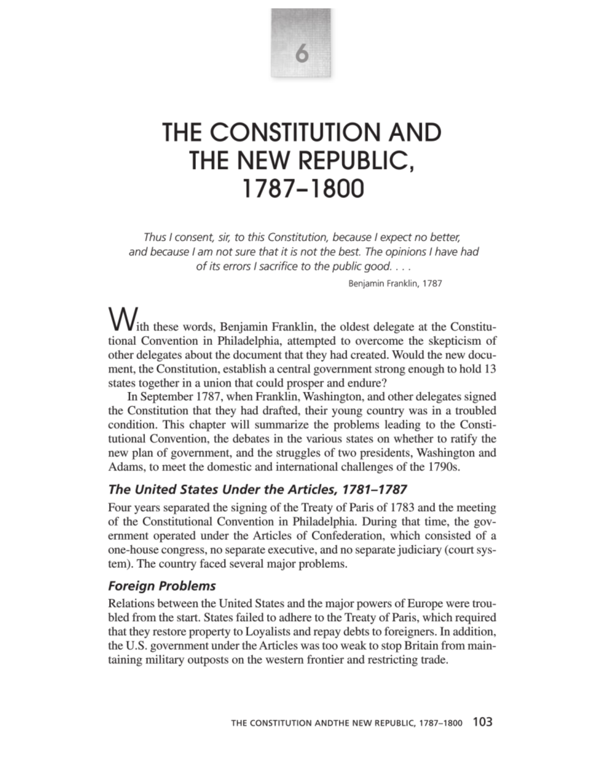 Amsco-chapter-6 - AMSCO Chapter 6 - 6 THE CONSTITUTION AND THE NEW ...