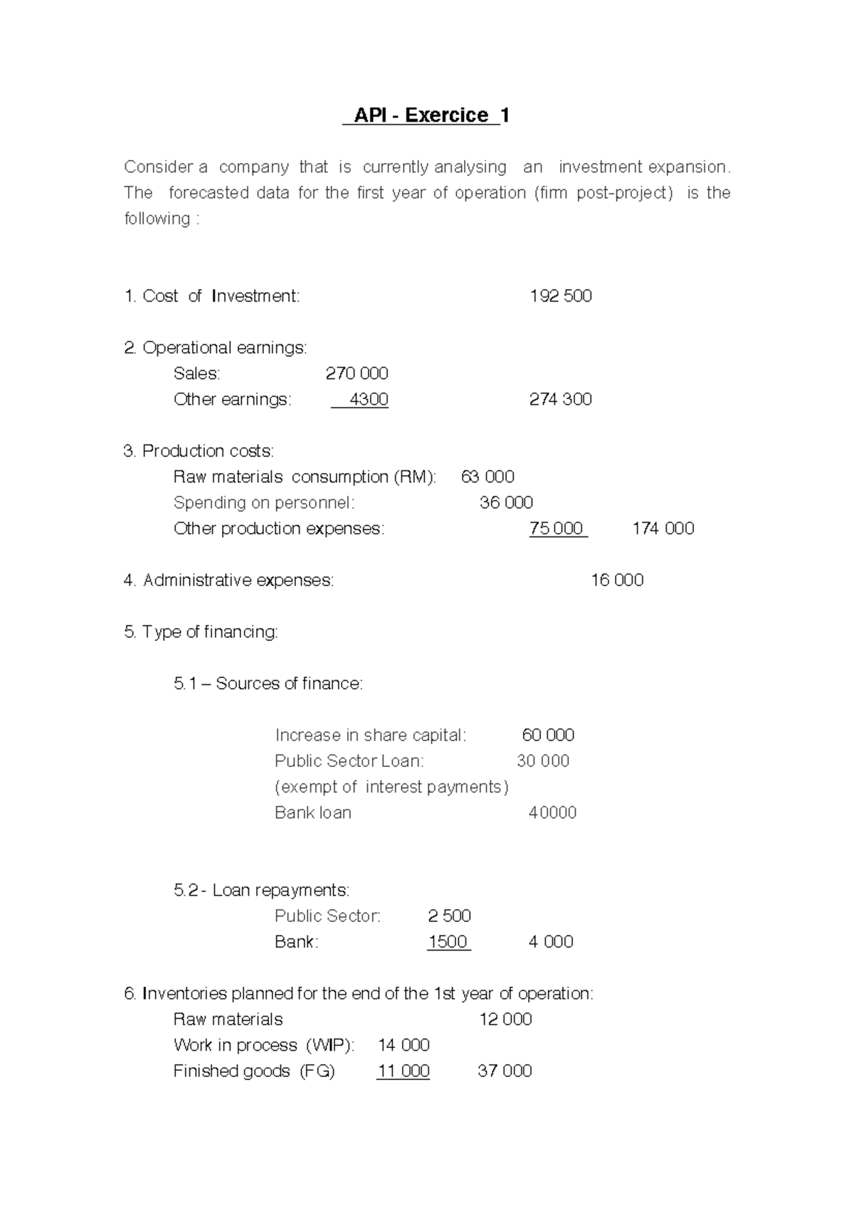 API Exercice 1 - API - Exercice 1 Consider a company that is currently ...